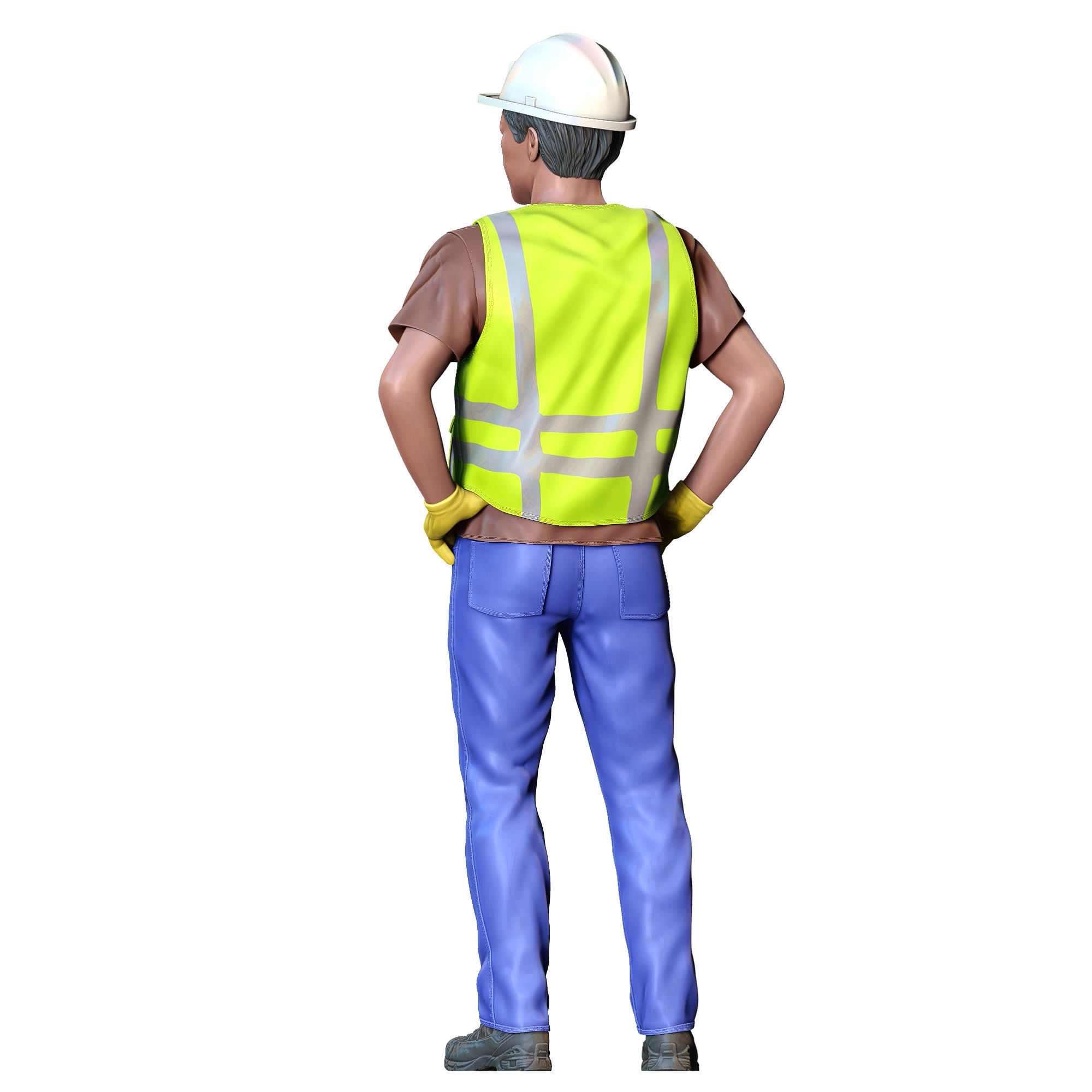 N13 Construction worker standing 3D model 3D printable | CGTrader