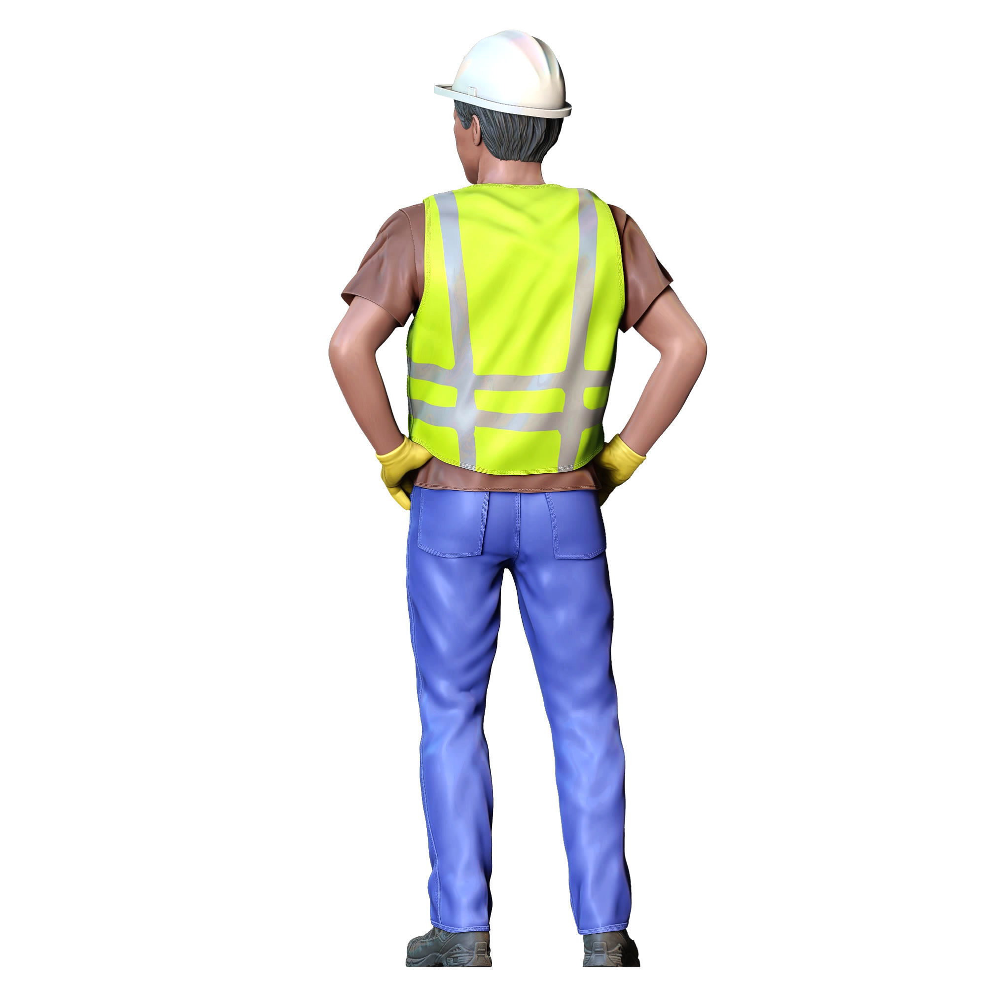 N13 Construction worker standing 3D model 3D printable | CGTrader