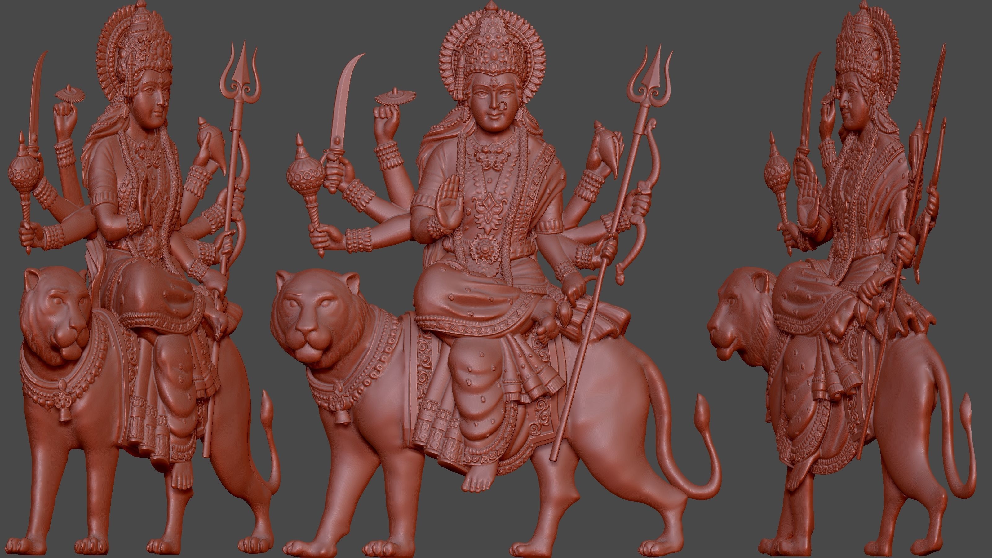 Maa Durga Pendant 3D model 3D printable | CGTrader