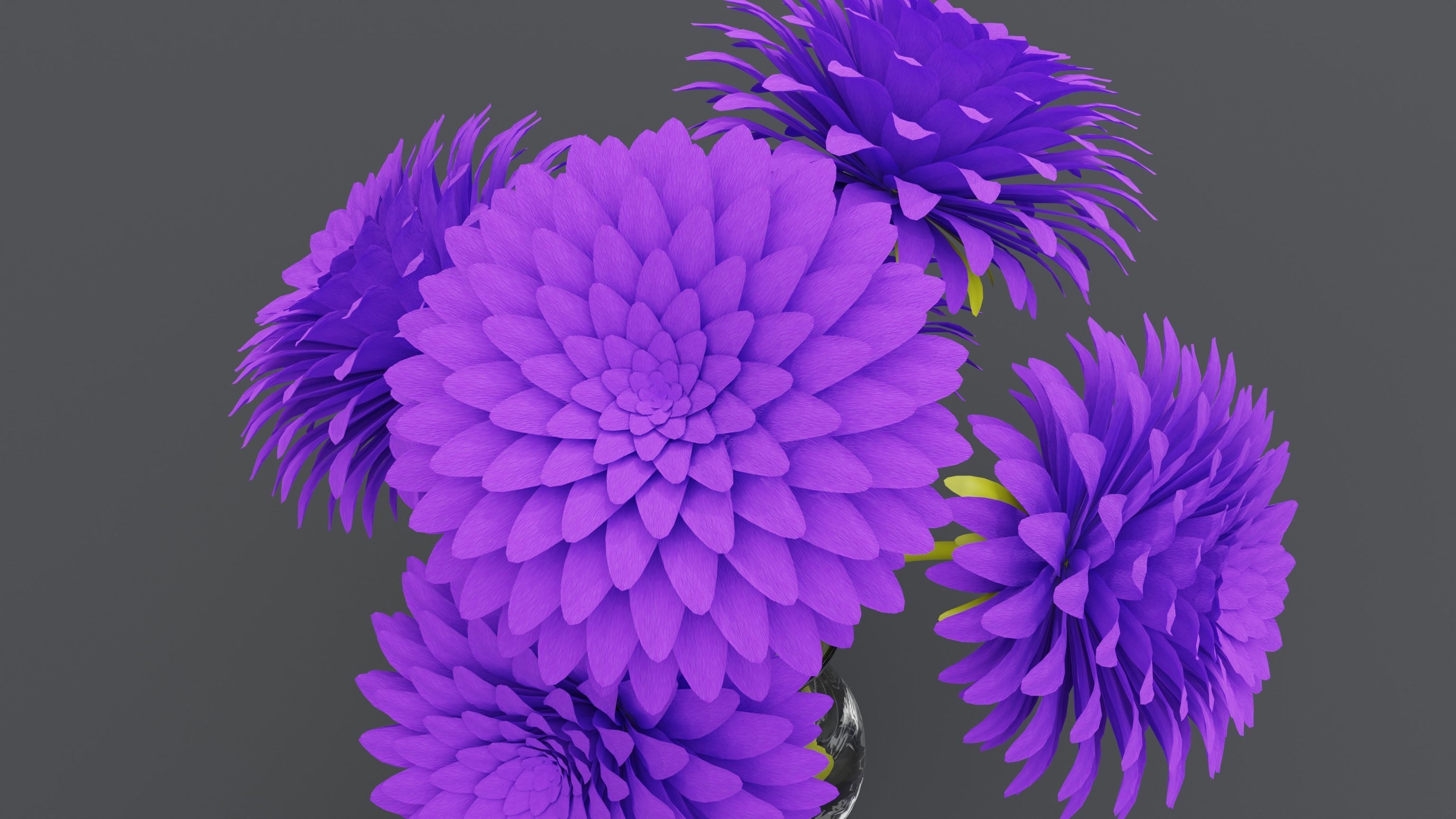 Flower Vase On Glass Pot 3d Model Cgtrader