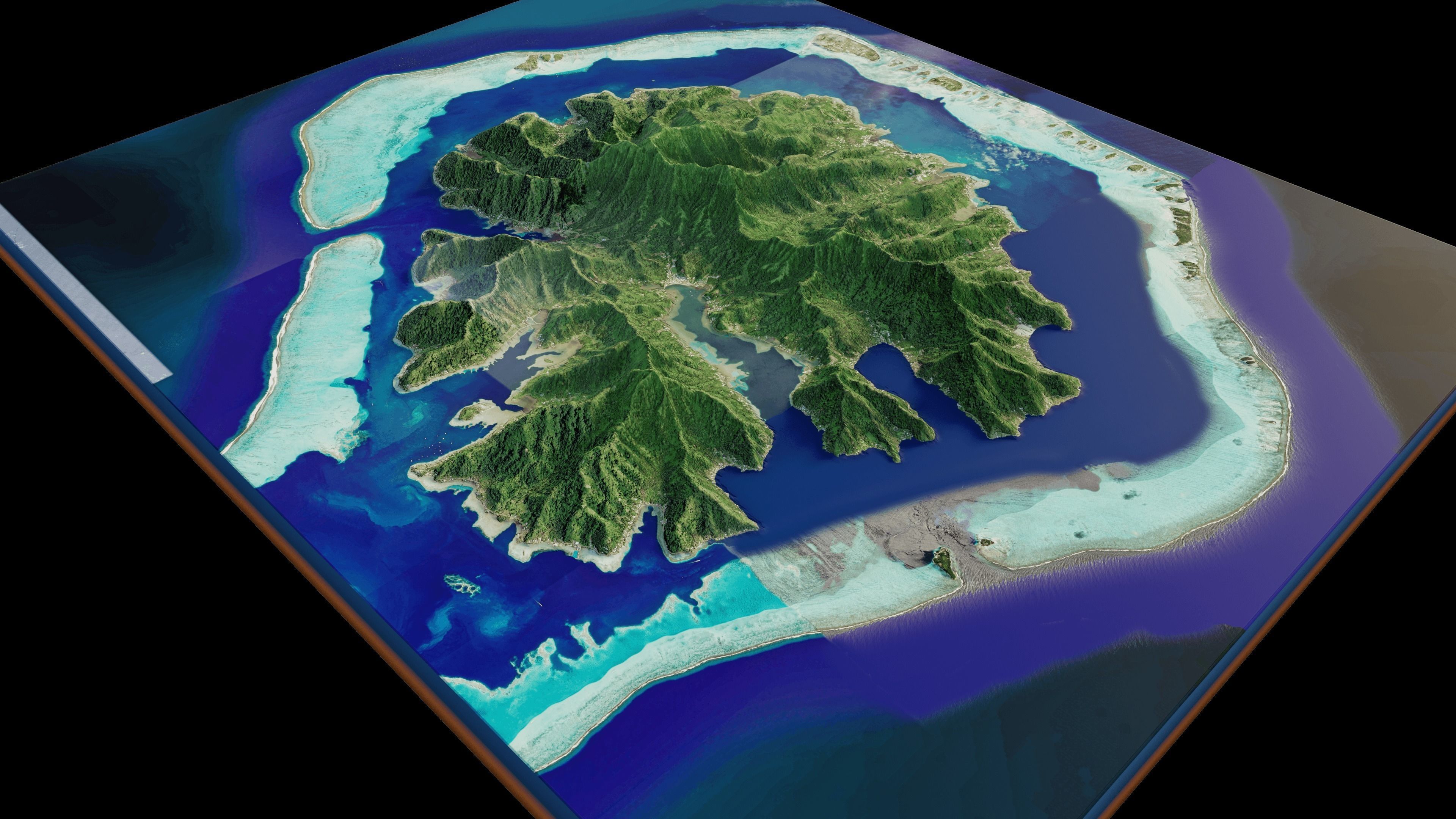 Tahaa island full 3d terrain 3D model | CGTrader