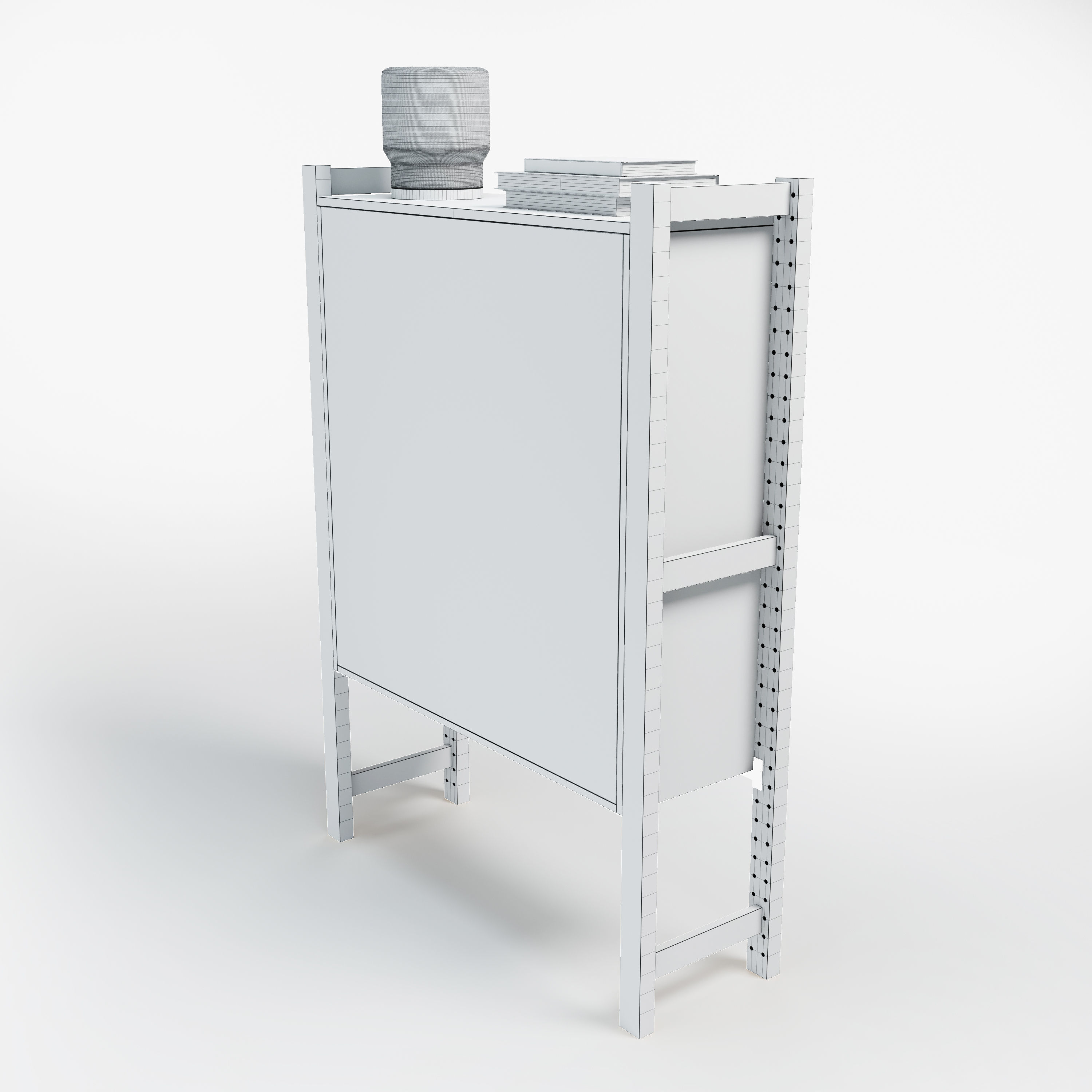 IKEA set with IVAR Cabinet with doors and IVAR side pillars 3D model ...