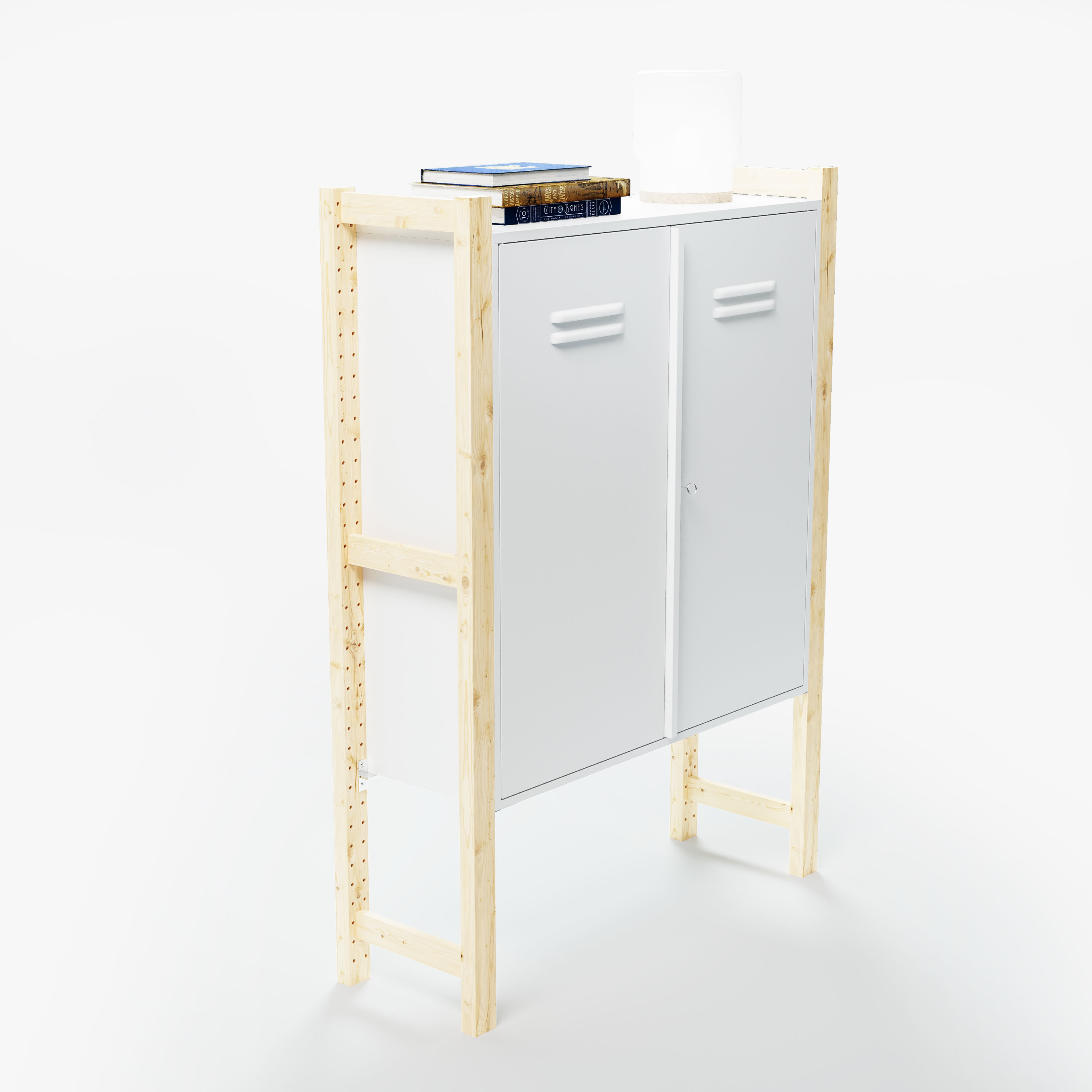 IKEA set with IVAR Cabinet with doors and IVAR side pillars 3D model ...