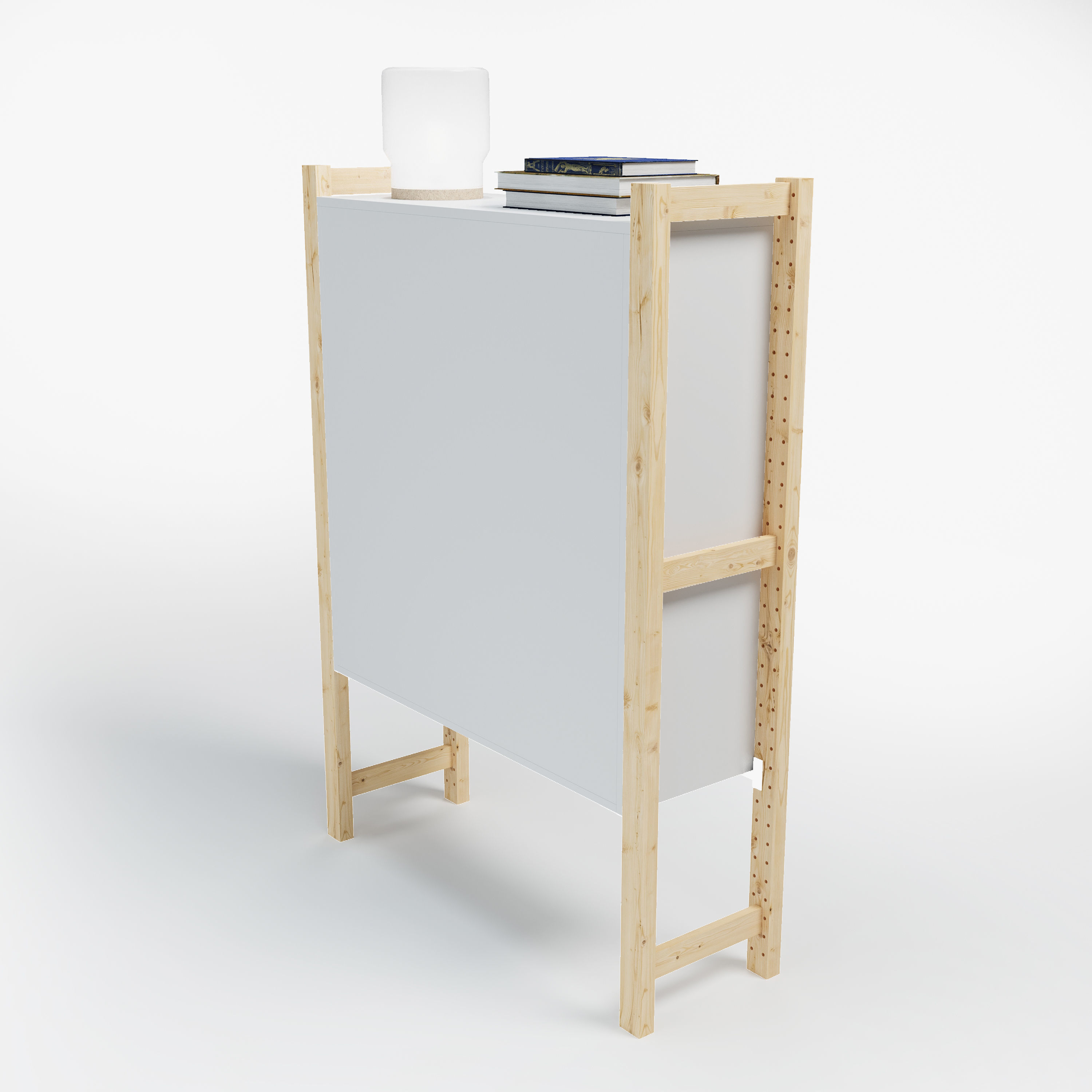 IKEA set with IVAR Cabinet with doors and IVAR side pillars 3D model ...