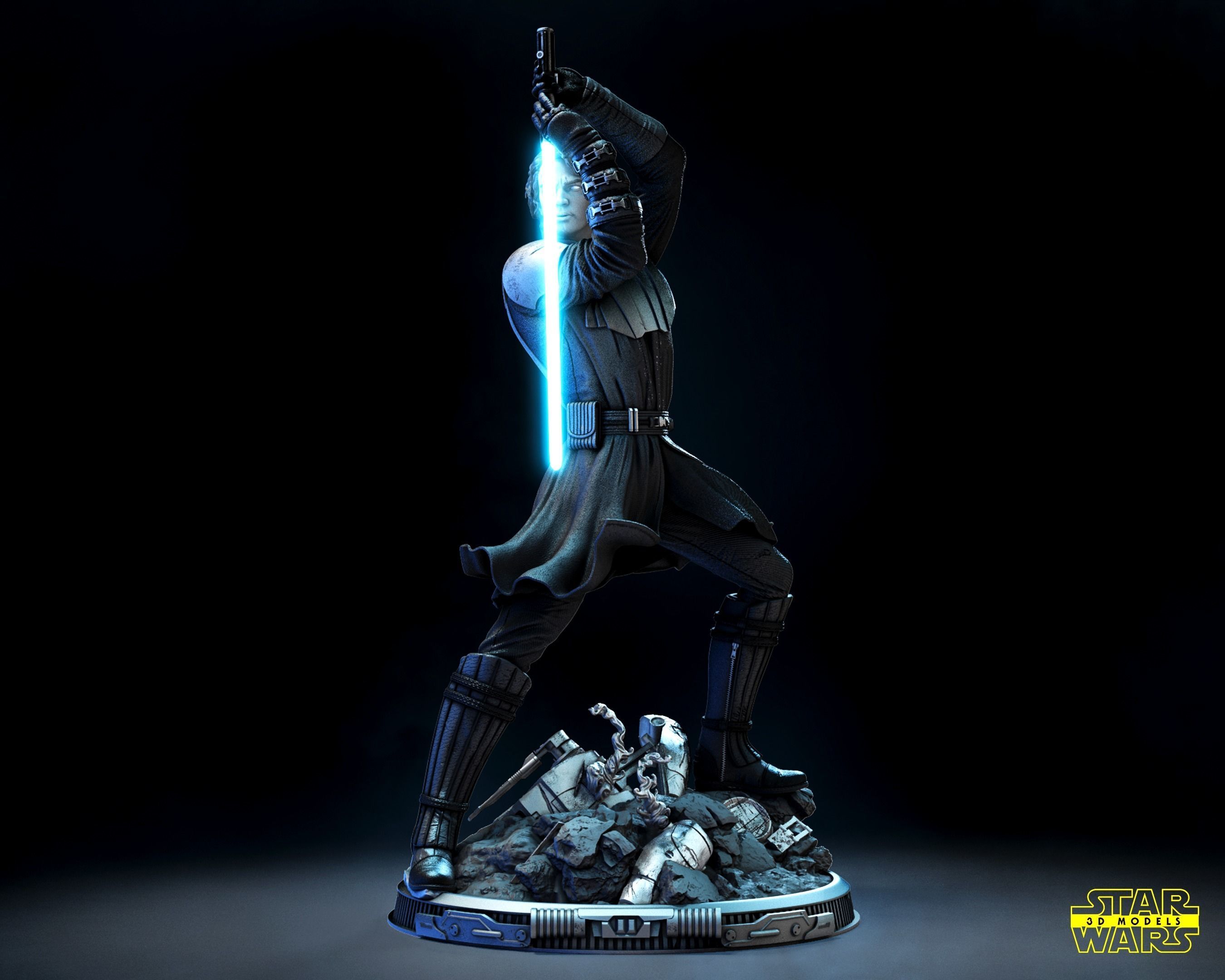 Anakin Skywalker Clone Wars Bust Star Wars 3D Models 3D model 3D ...