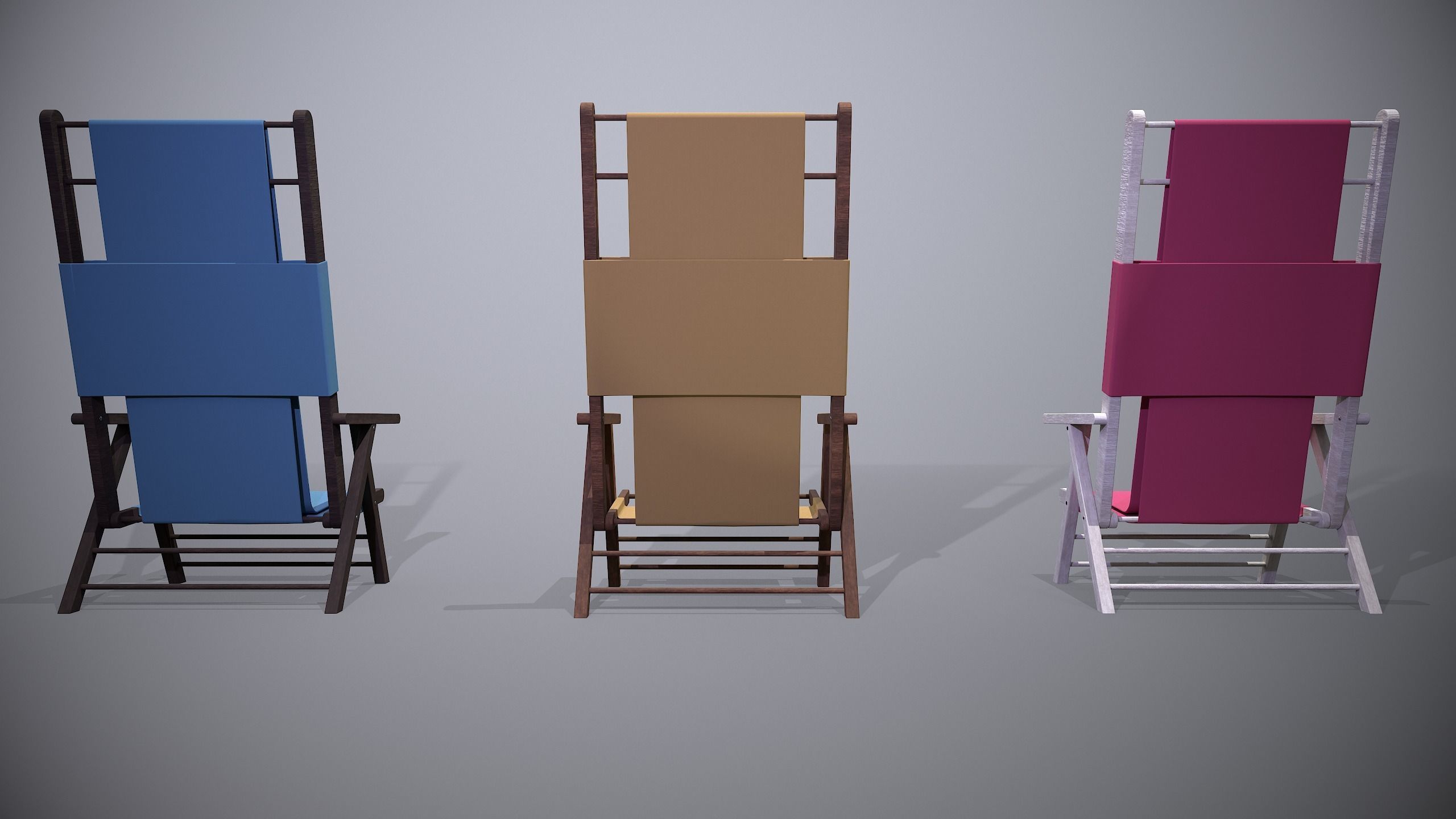 Wooden Foldable Chairs 3D model | CGTrader