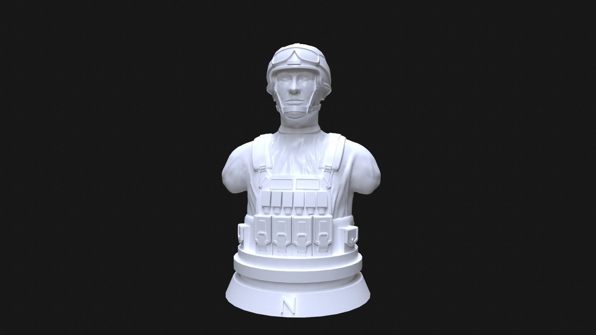 Soldier Bust Base 3D model 3D printable | CGTrader