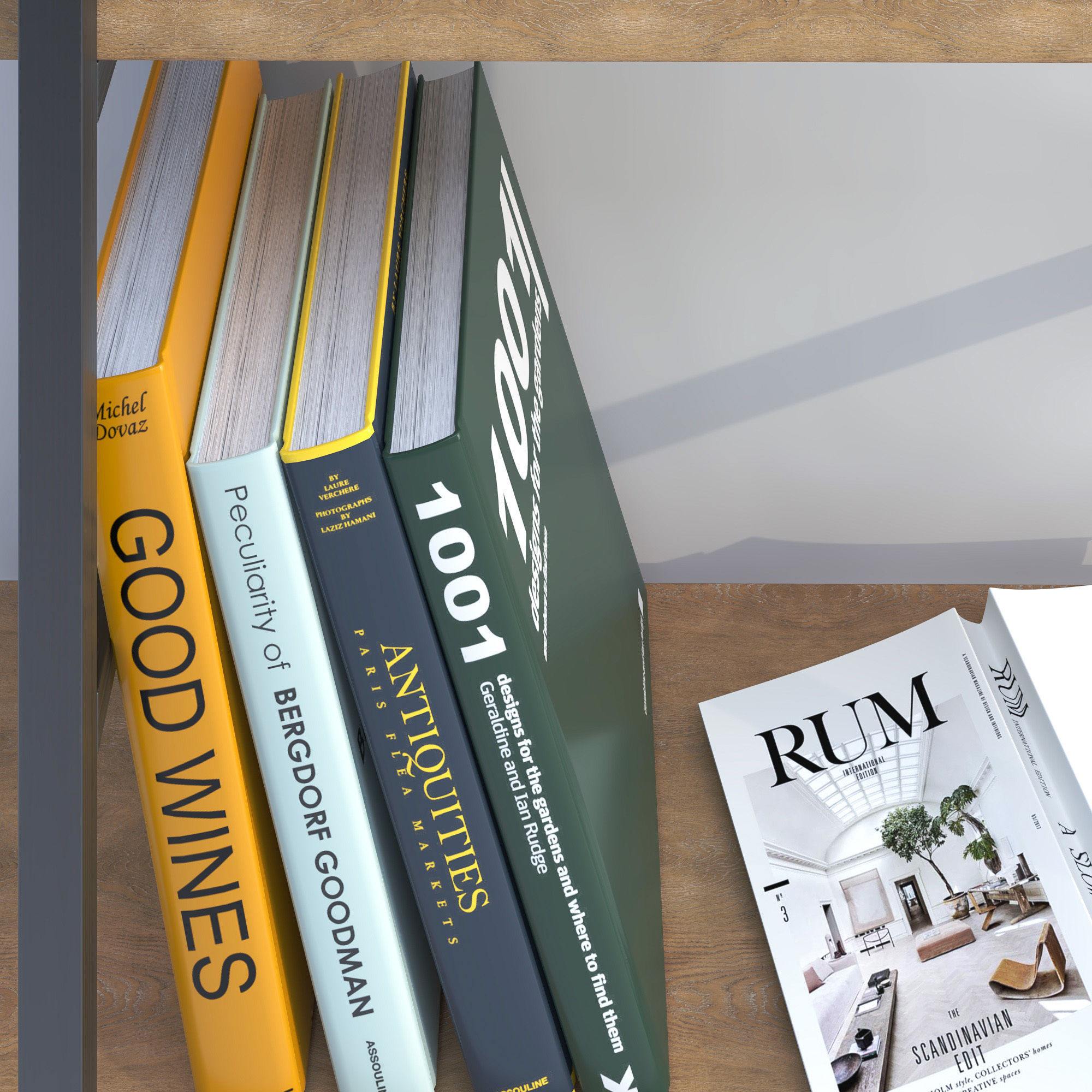 Modern minimal bookcase with an open book 3D model | CGTrader