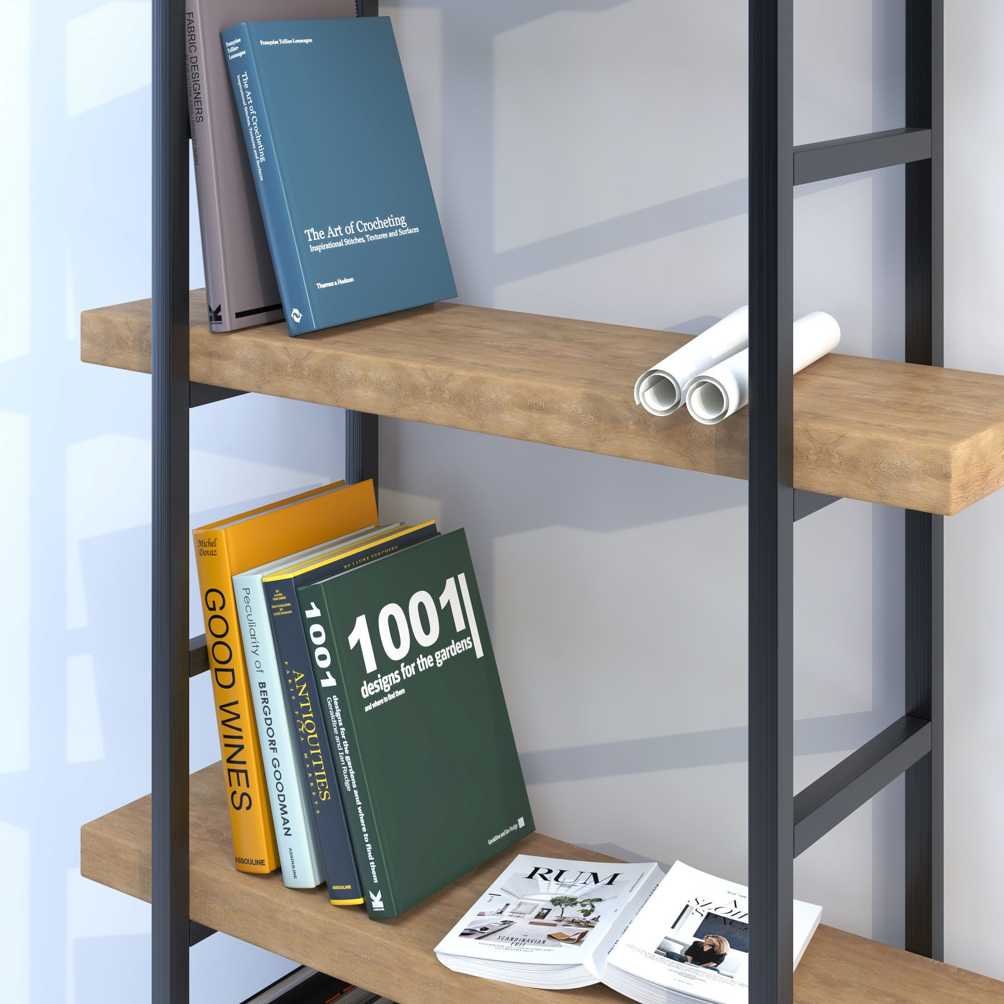Modern minimal bookcase with an open book 3D model | CGTrader