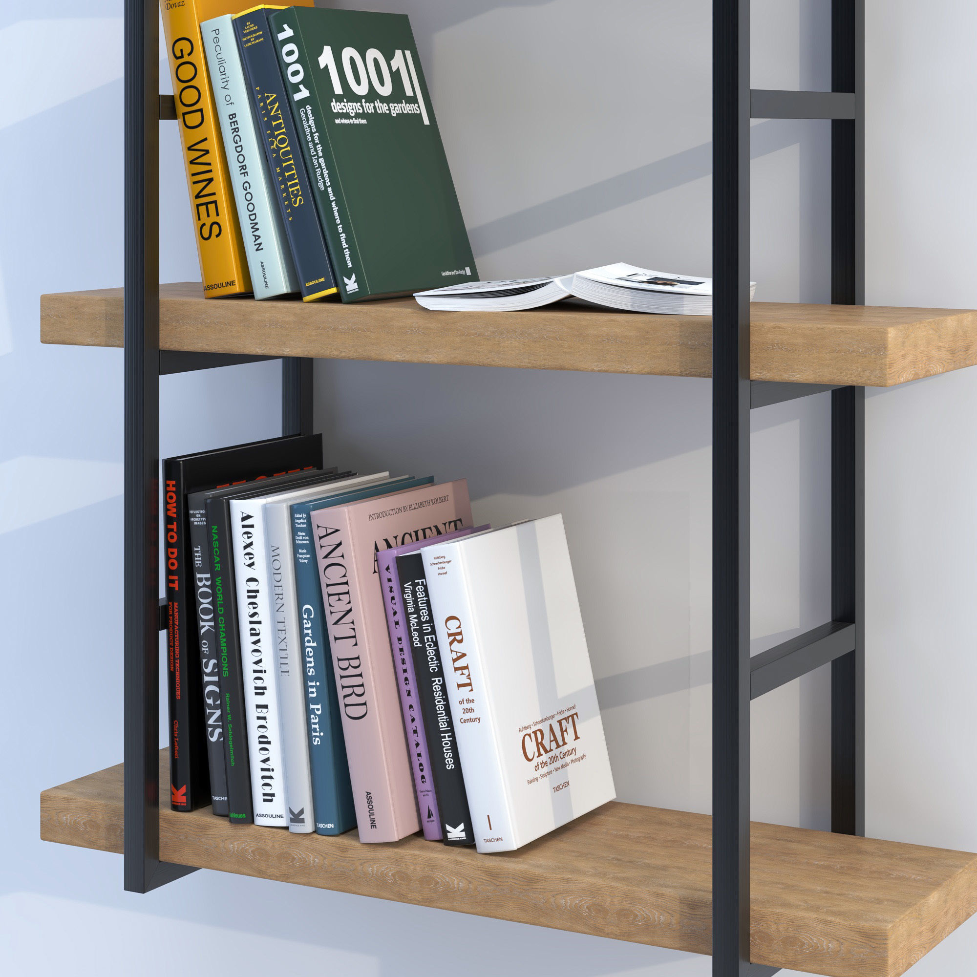 Modern minimal bookcase with an open book 3D model | CGTrader
