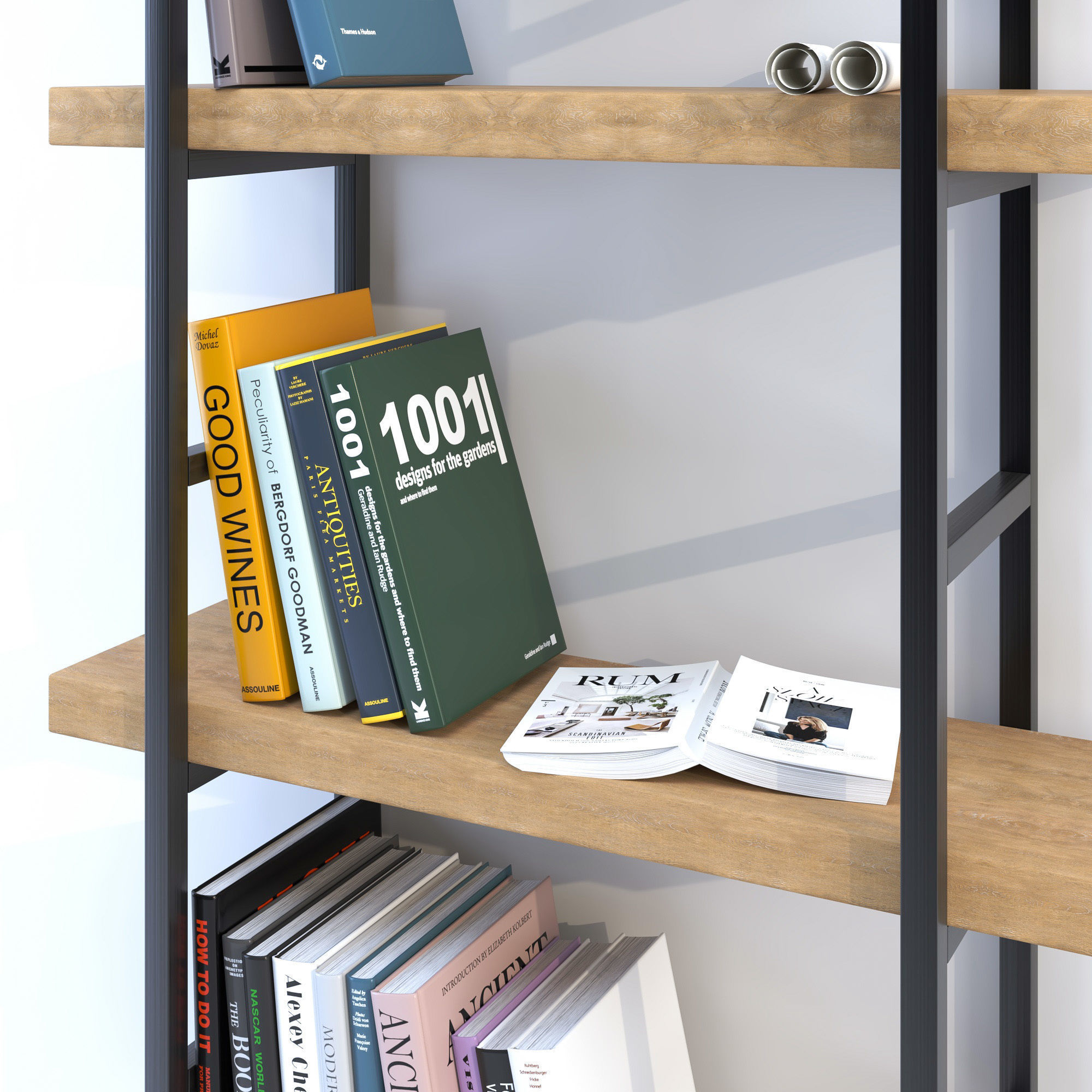 Modern minimal bookcase with an open book 3D model | CGTrader