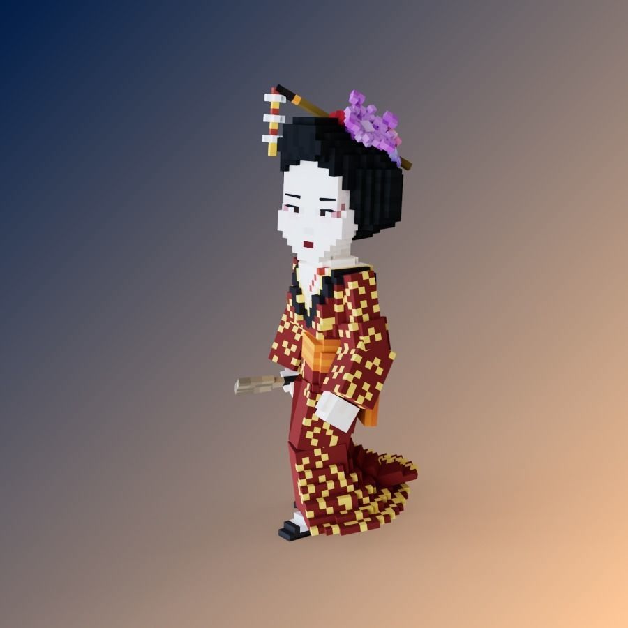3D model Voxel Geisha VR / AR / low-poly | CGTrader