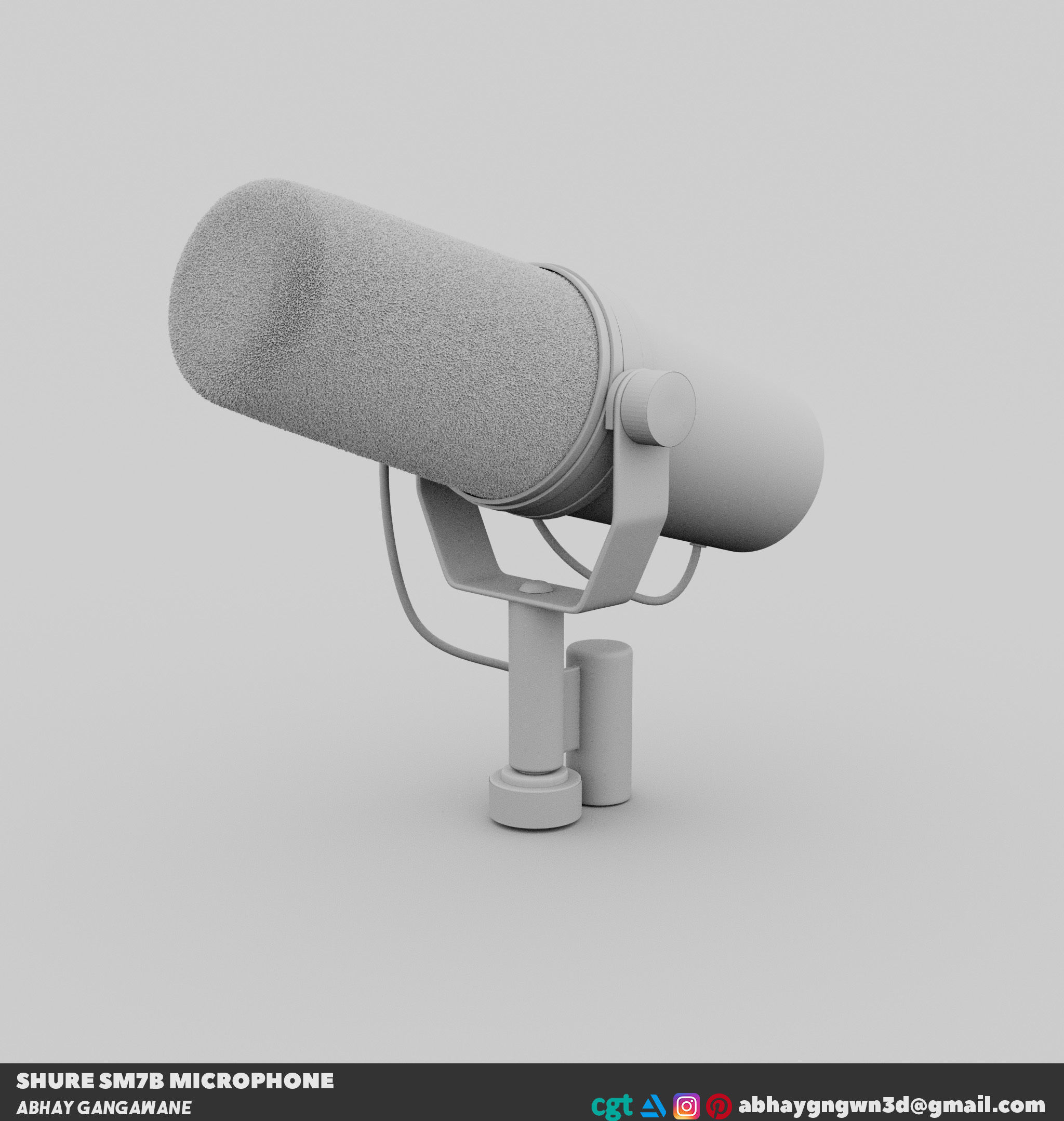 SHURE SM7B MICROPHONE 3D model | CGTrader