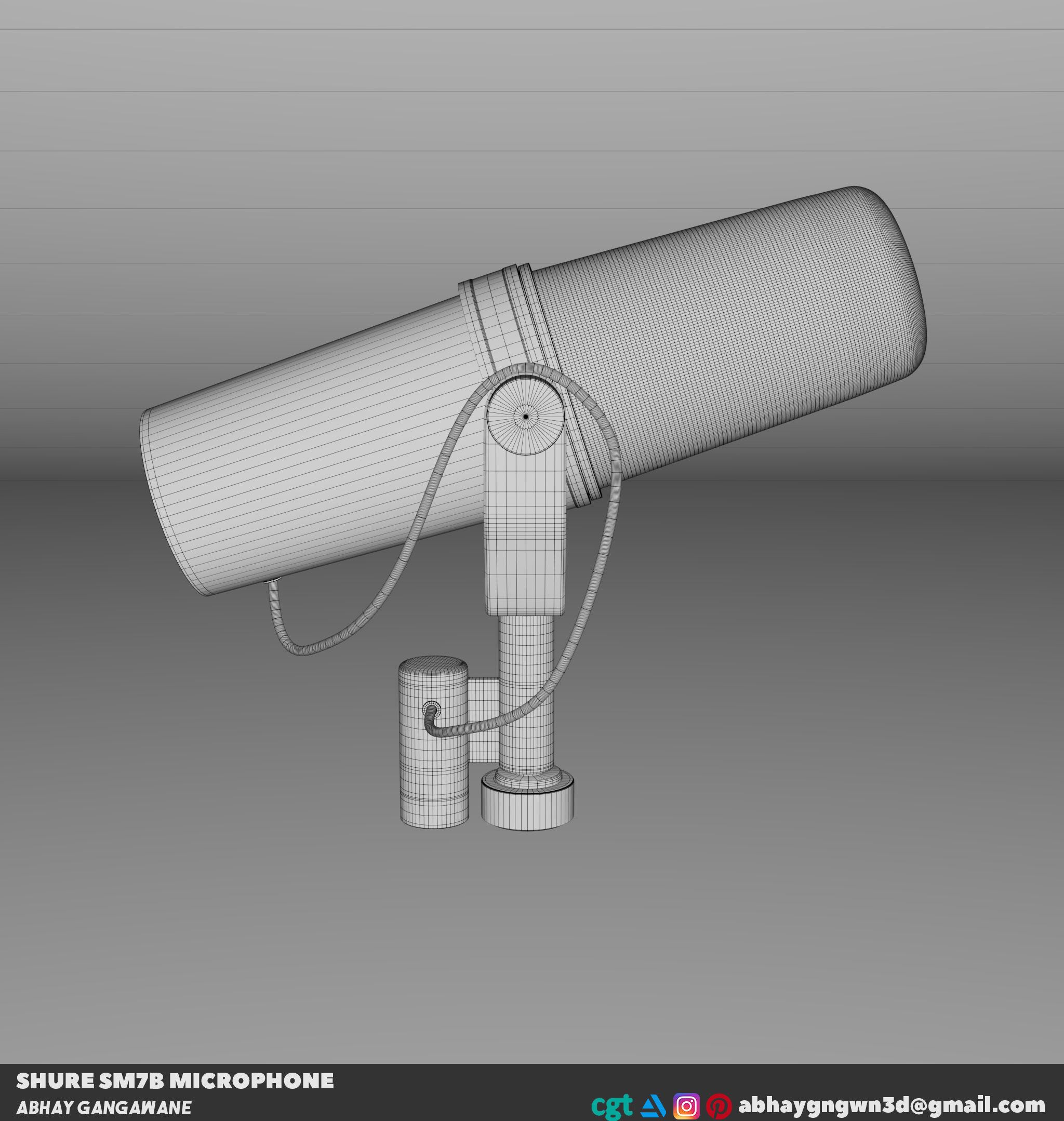 SHURE SM7B MICROPHONE 3D model | CGTrader