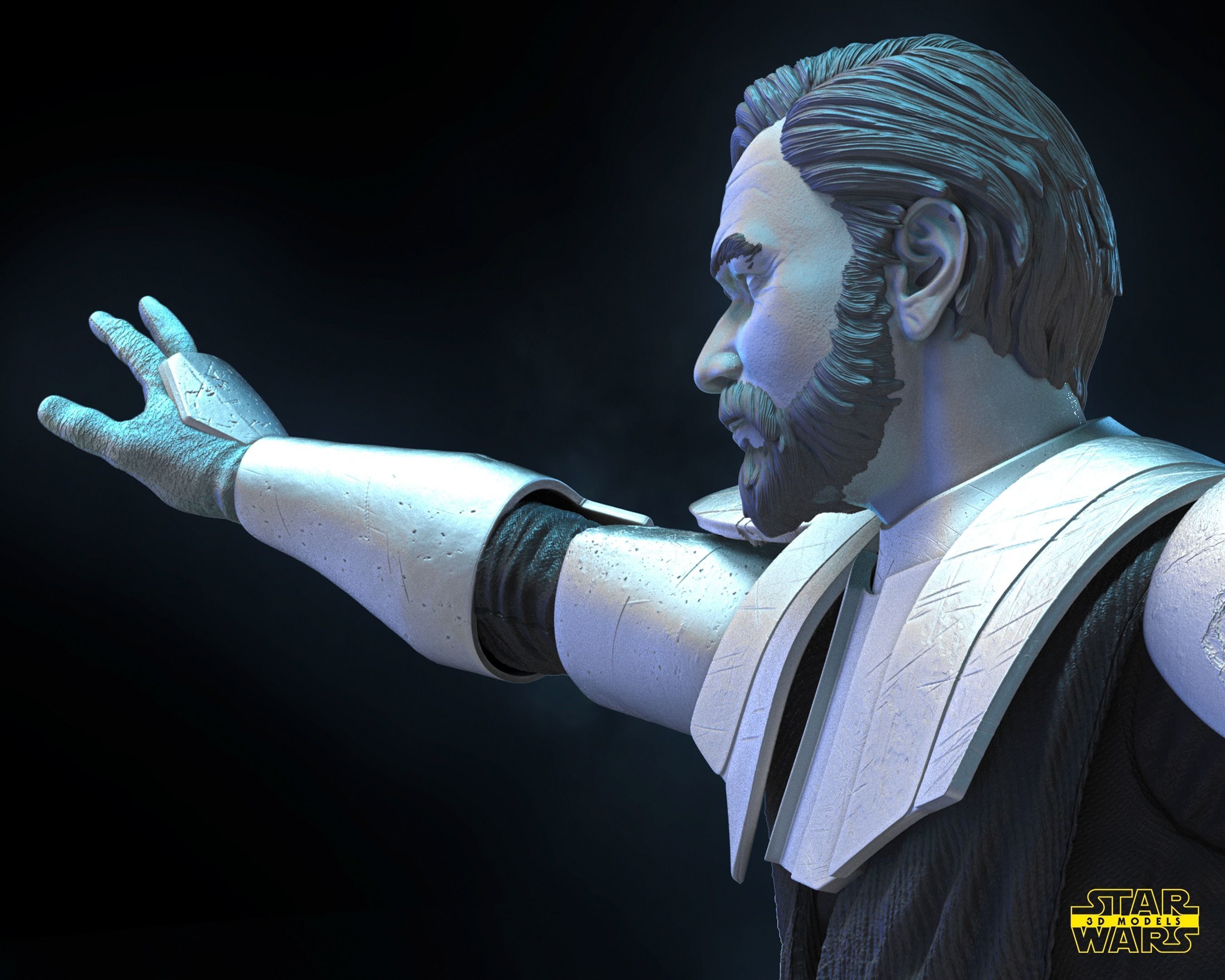 Obi Wan Kenobi Clone Wars Bust Star Wars 3D Models 3D model 3D printable | CGTrader