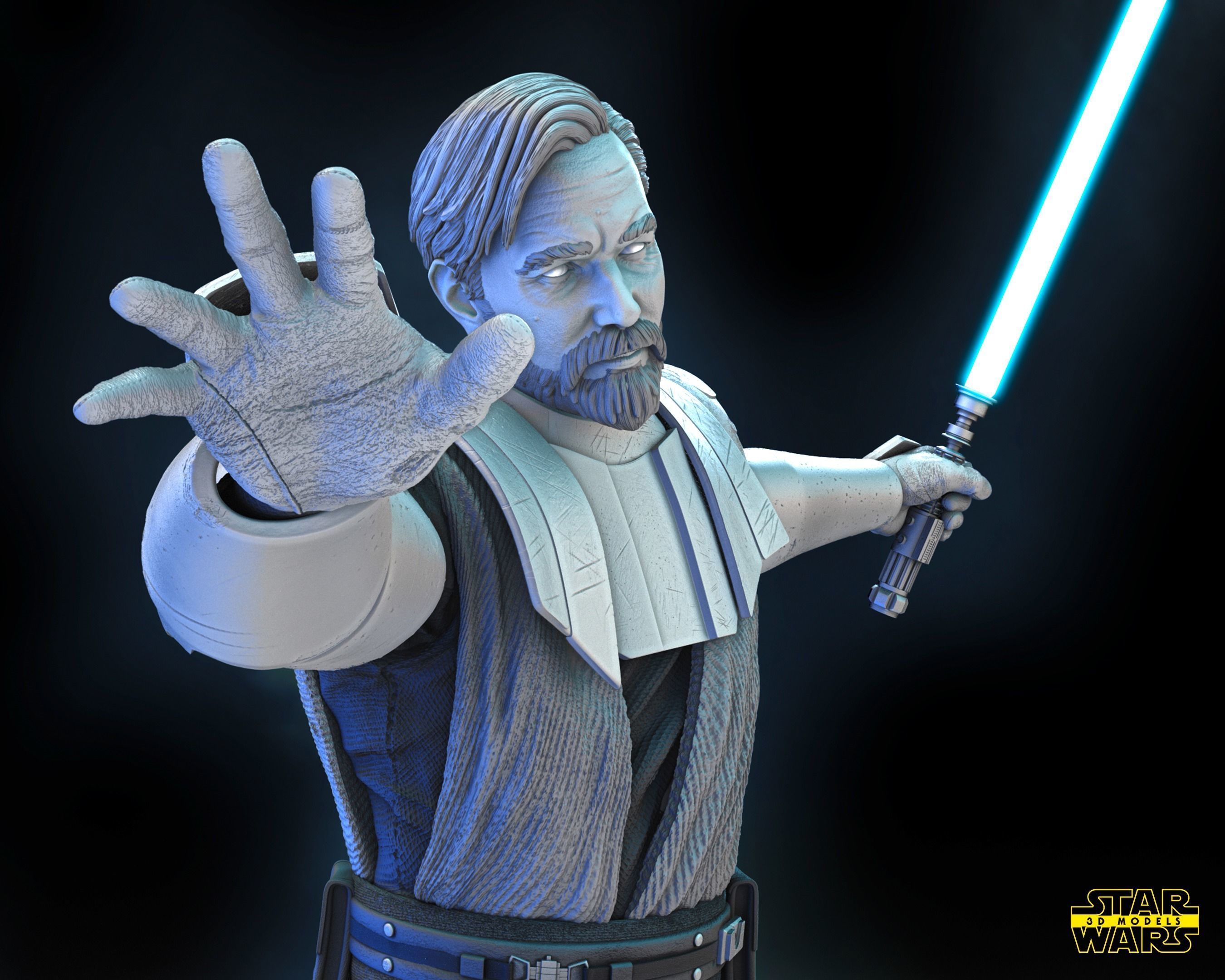 Obi Wan Kenobi Clone Wars Bust Star Wars 3D Models 3D model 3D ...