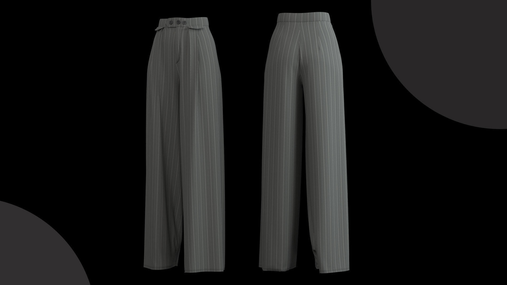 5 Models of Women Pleated Pants 3D model | CGTrader