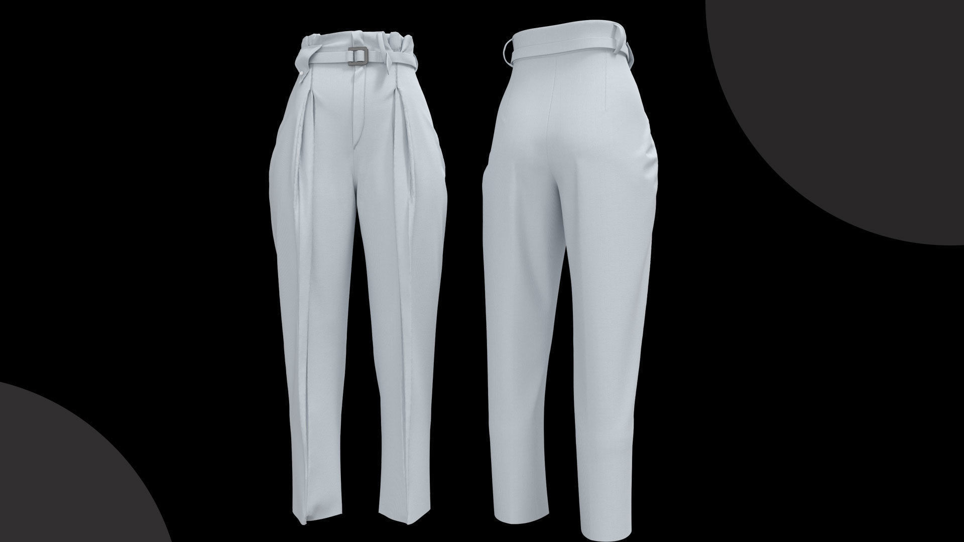 5 Models of Women Pleated Pants 3D model | CGTrader