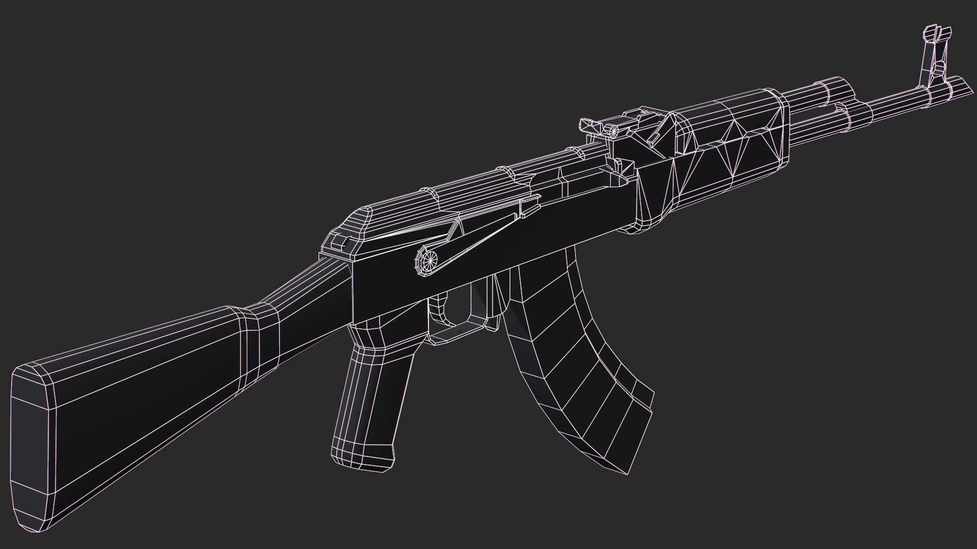 3D model AKM Assault Rifle - Low Poly Game Ready VR / AR / low-poly ...