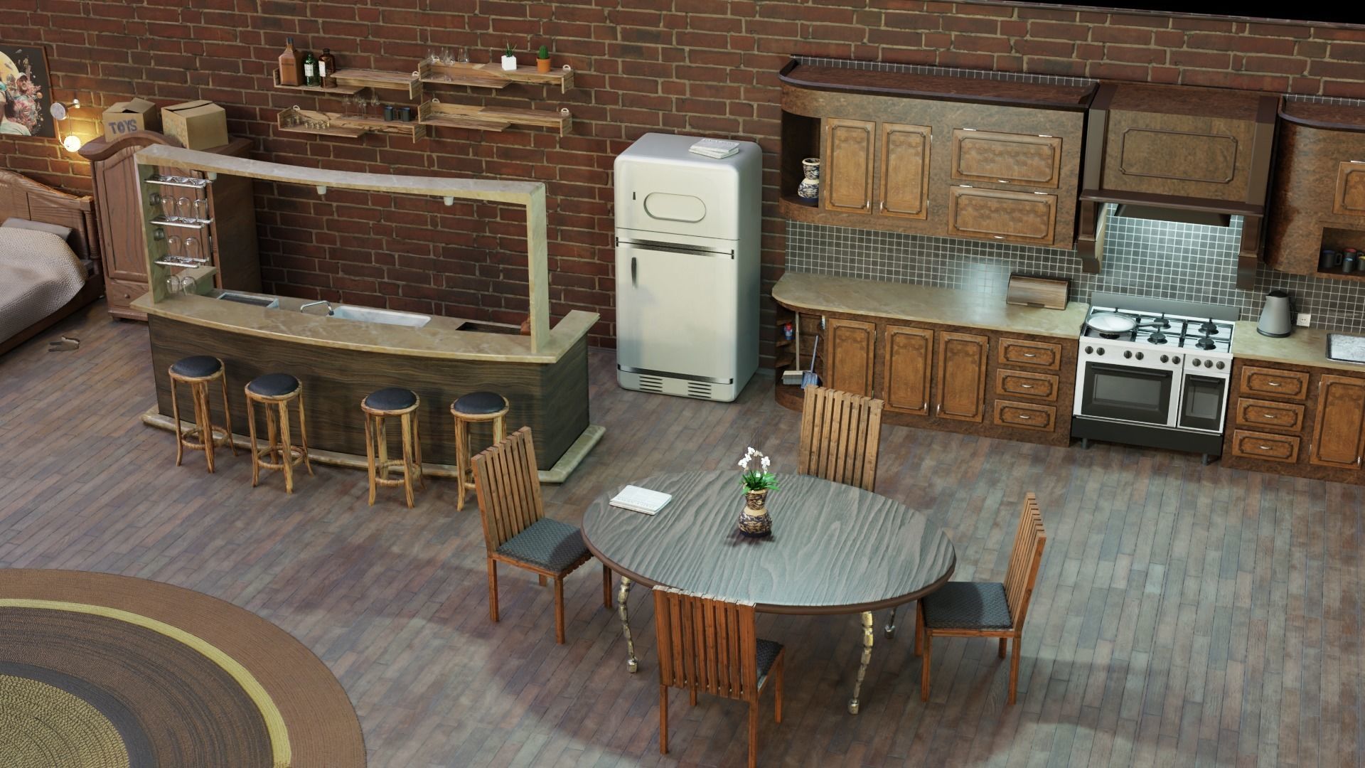 Modular apartment scene interior 3D model | CGTrader