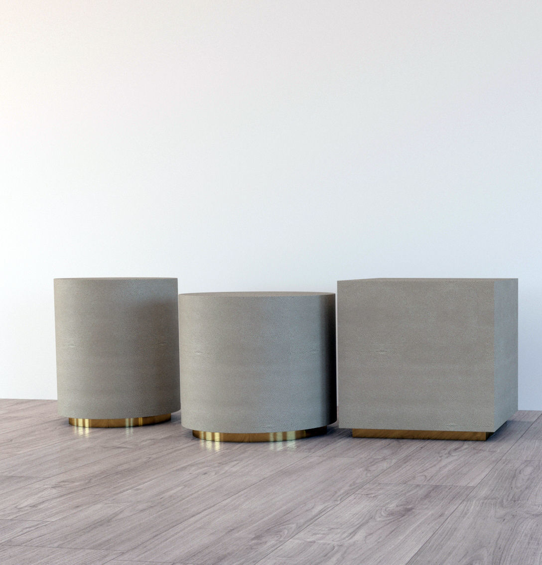 RH SHagreen Table Set 3D model | CGTrader