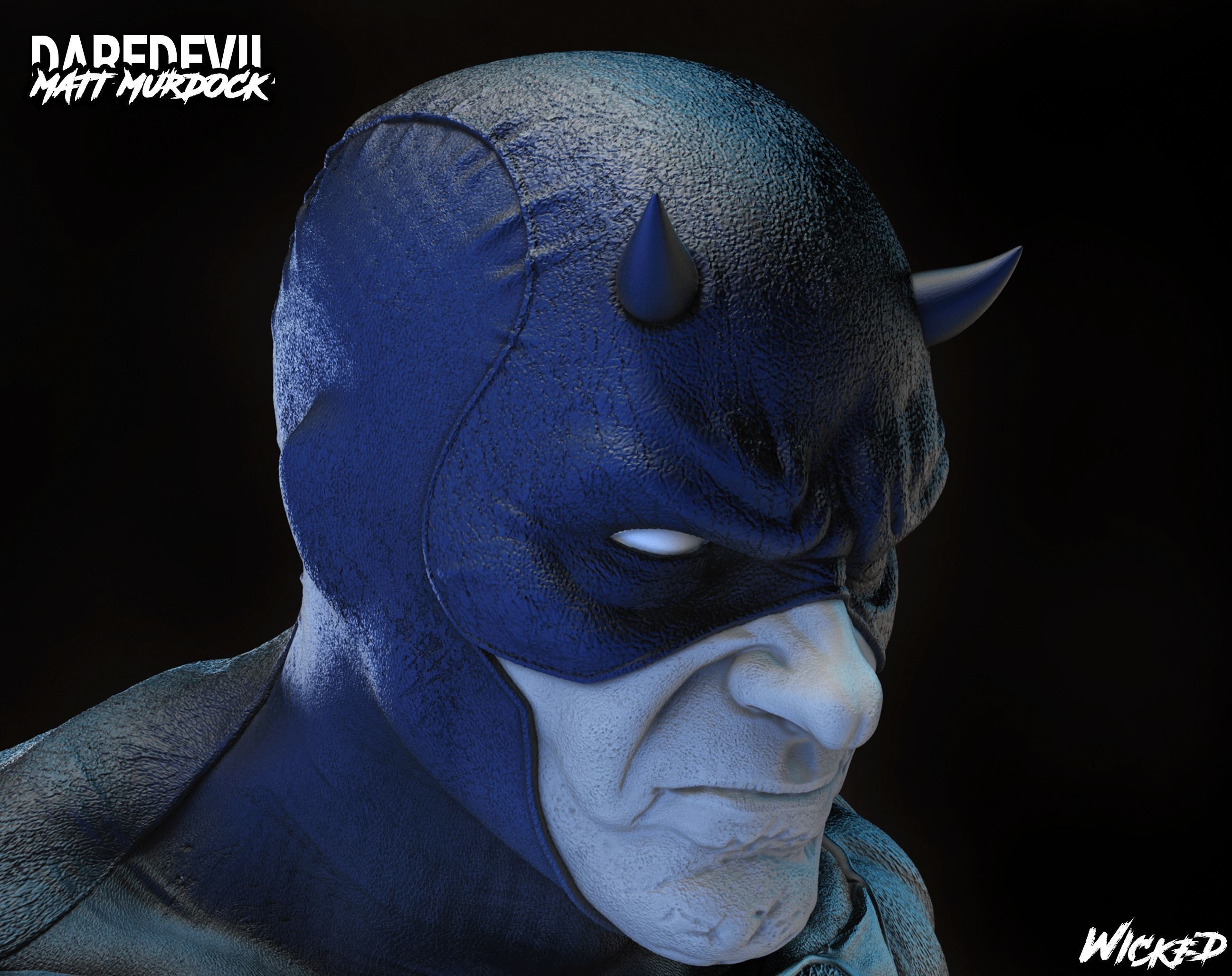 Wicked Marvel Daredevil Sculpture ready for 3d printing 3D model 3D ...