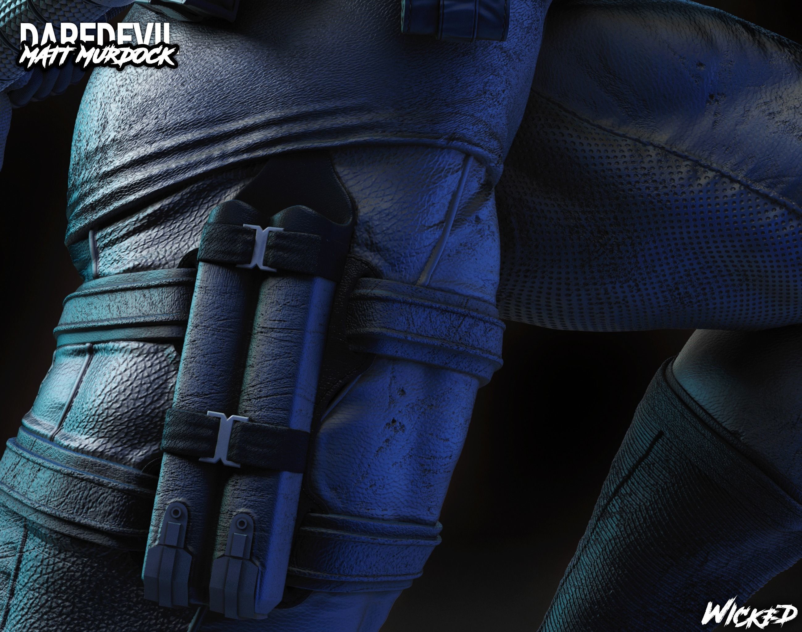 Wicked Marvel Daredevil Sculpture ready for 3d printing 3D model 3D ...