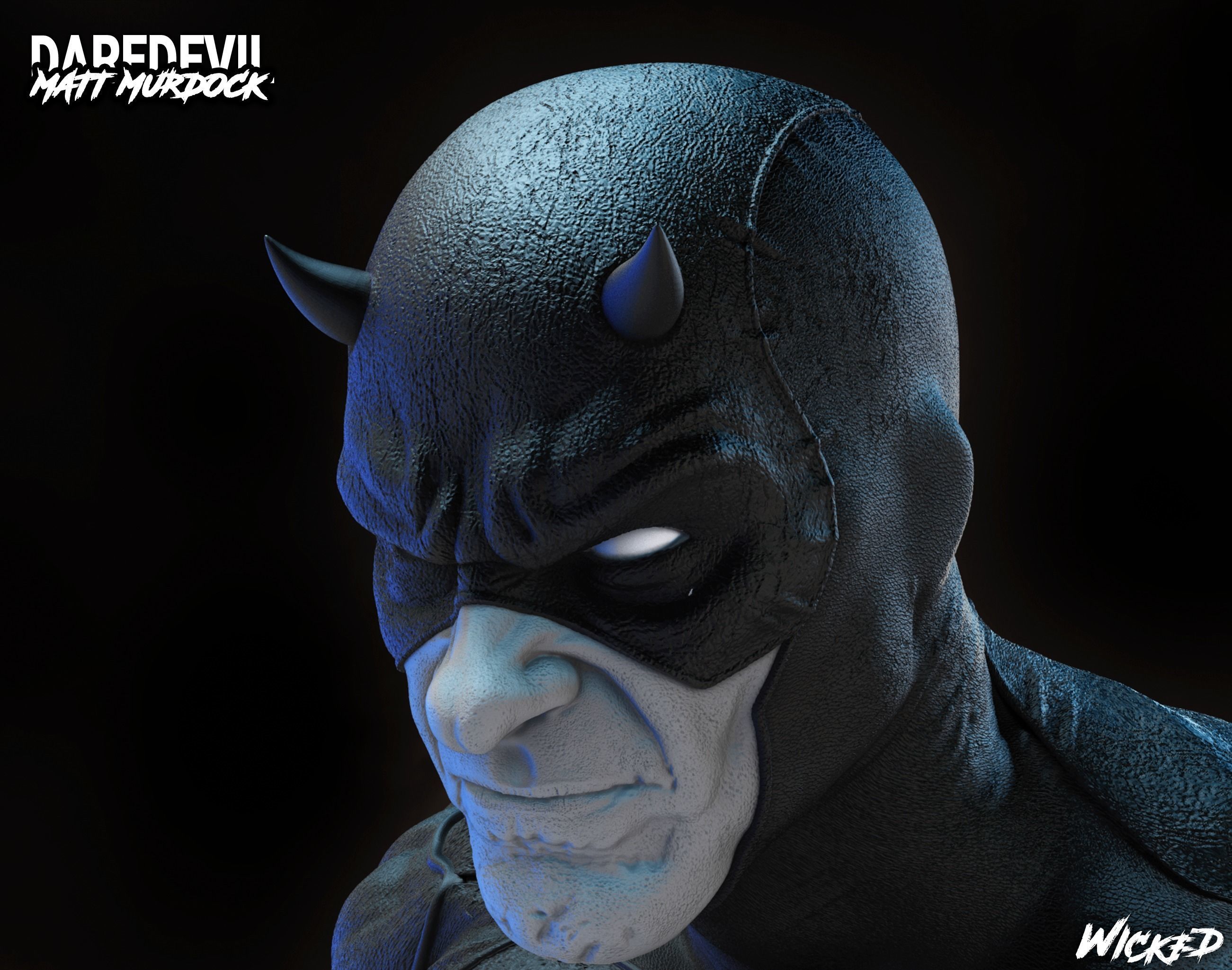 Wicked Marvel Daredevil Sculpture ready for 3d printing 3D model 3D ...