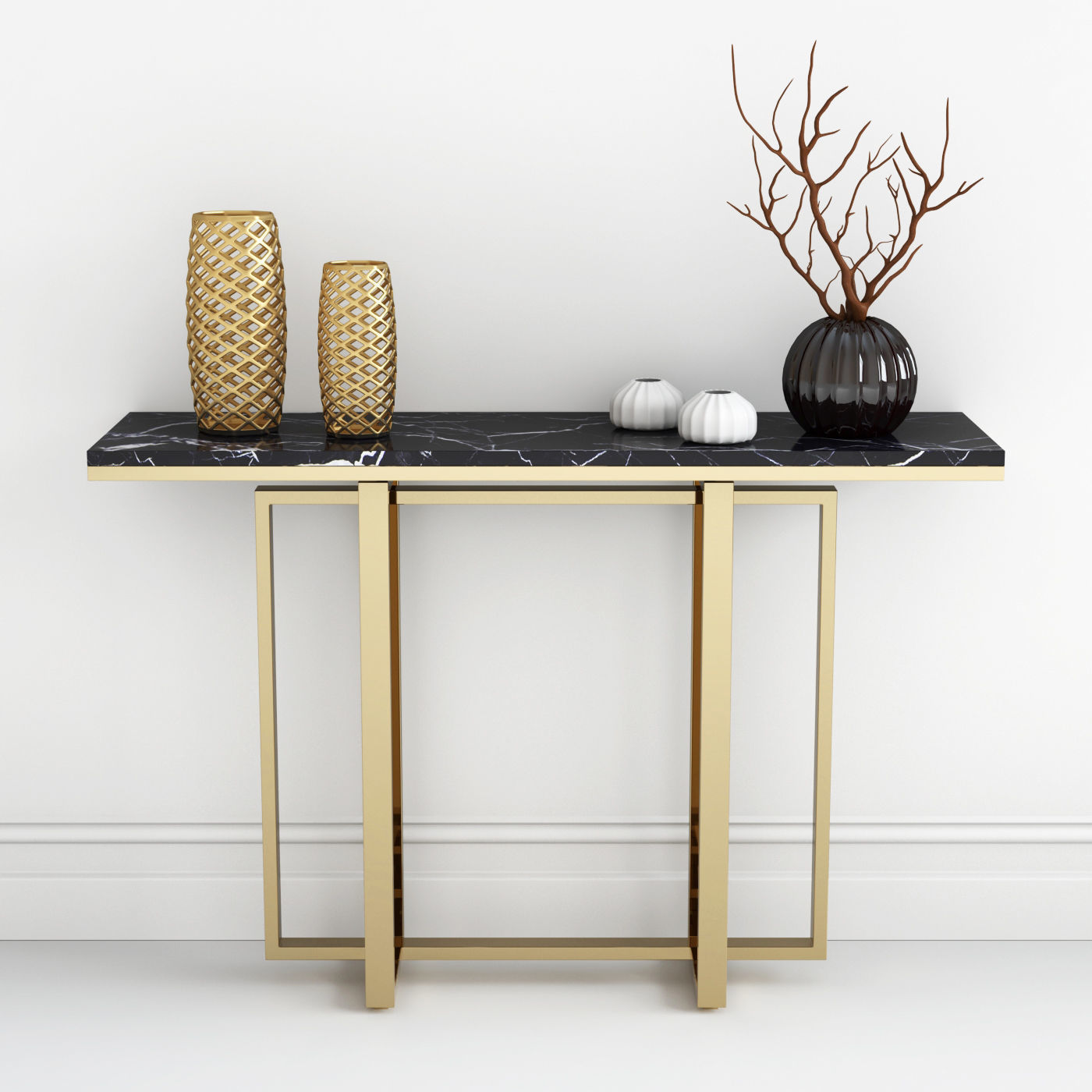 Luxury Console Metal Frame Marble Top 3D model | CGTrader
