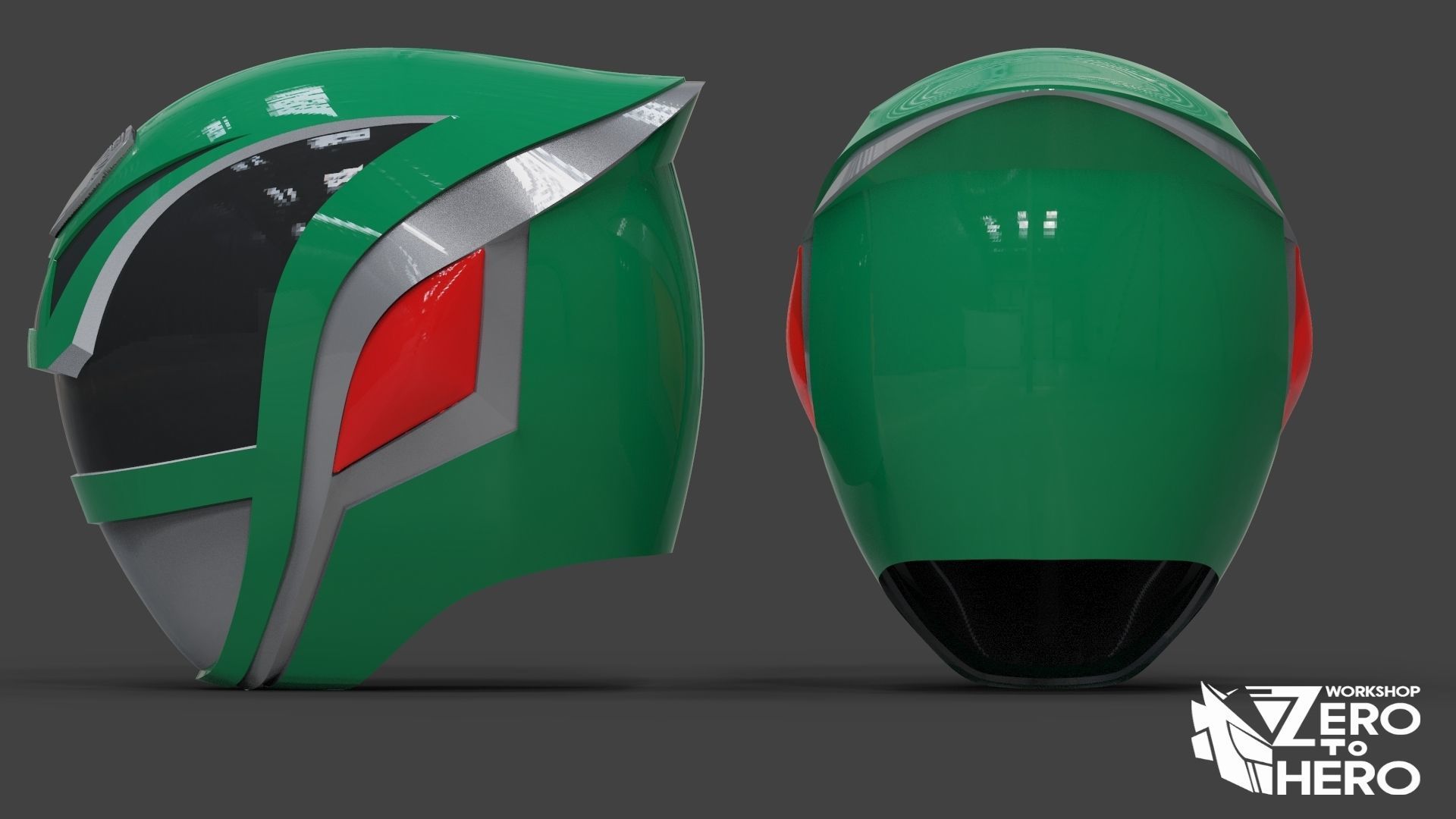 Power Ranger SPD Green Helmet 3D model 3D printable | CGTrader