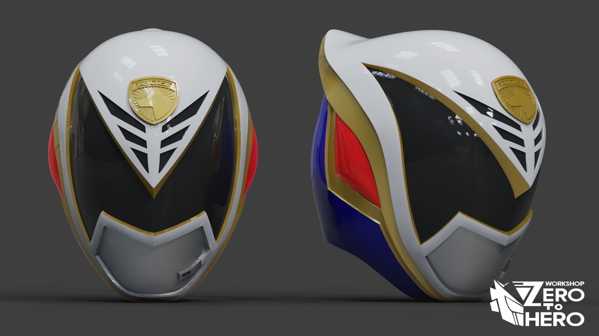Power Ranger SPD Omega Helmet 3D model 3D printable | CGTrader