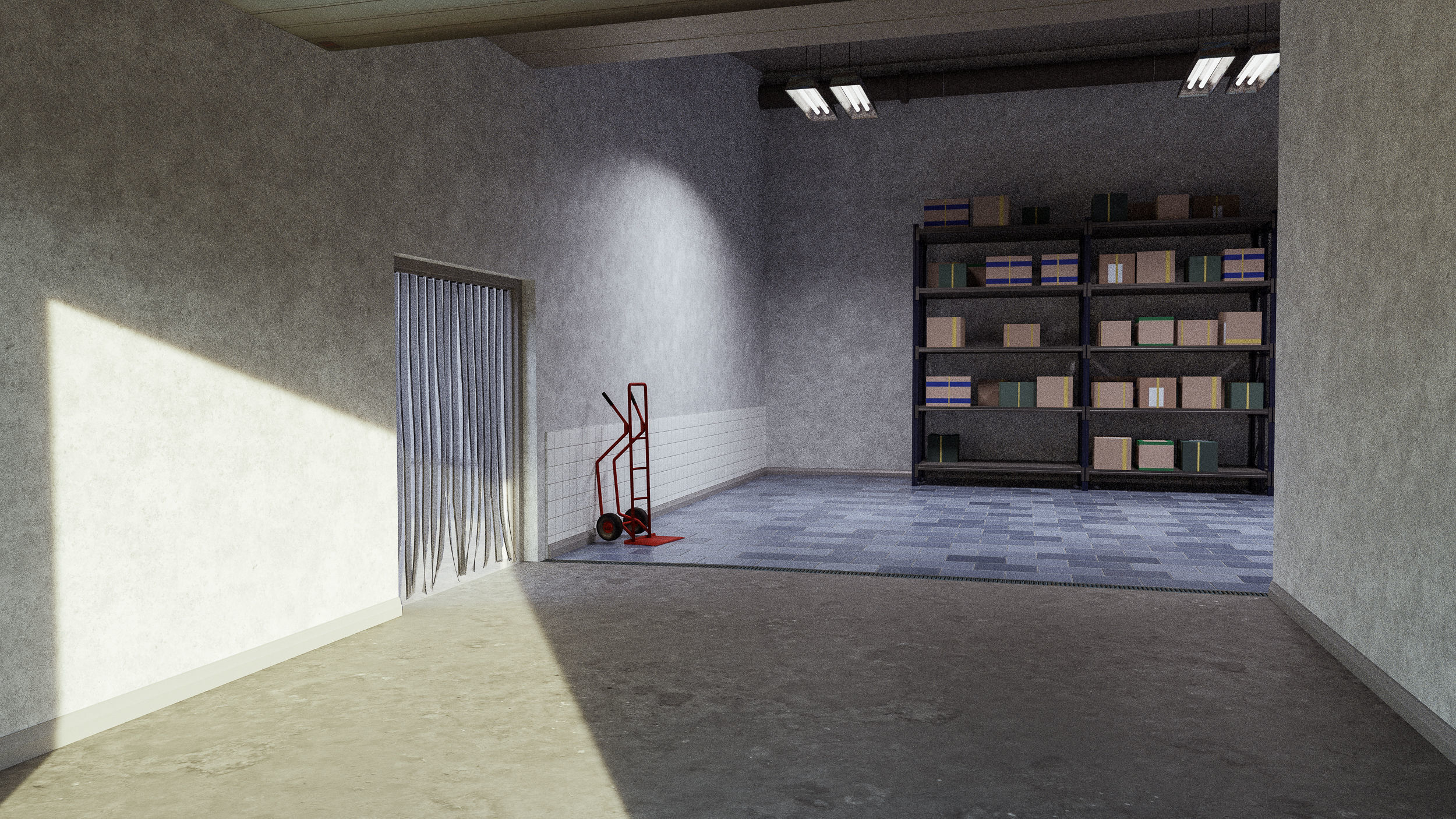 3D model realistic urban store - blender scene VR / AR / low-poly ...