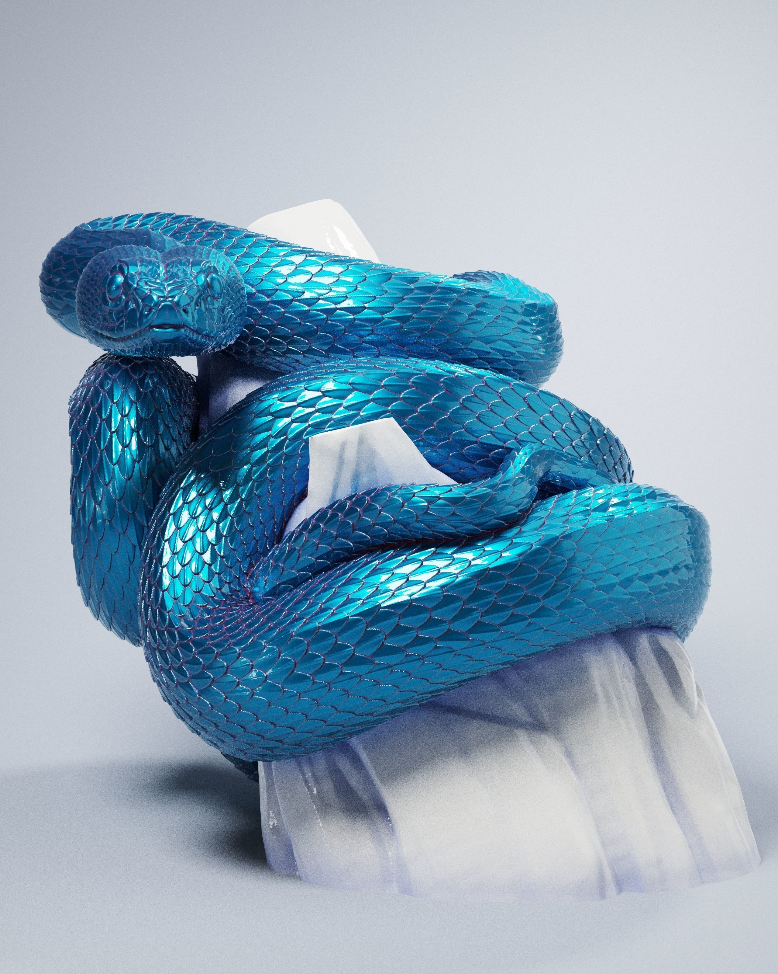 Blue Snake 3D model 3D printable | CGTrader