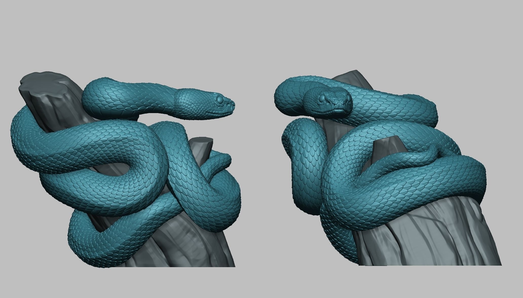 Blue Snake 3D model 3D printable | CGTrader