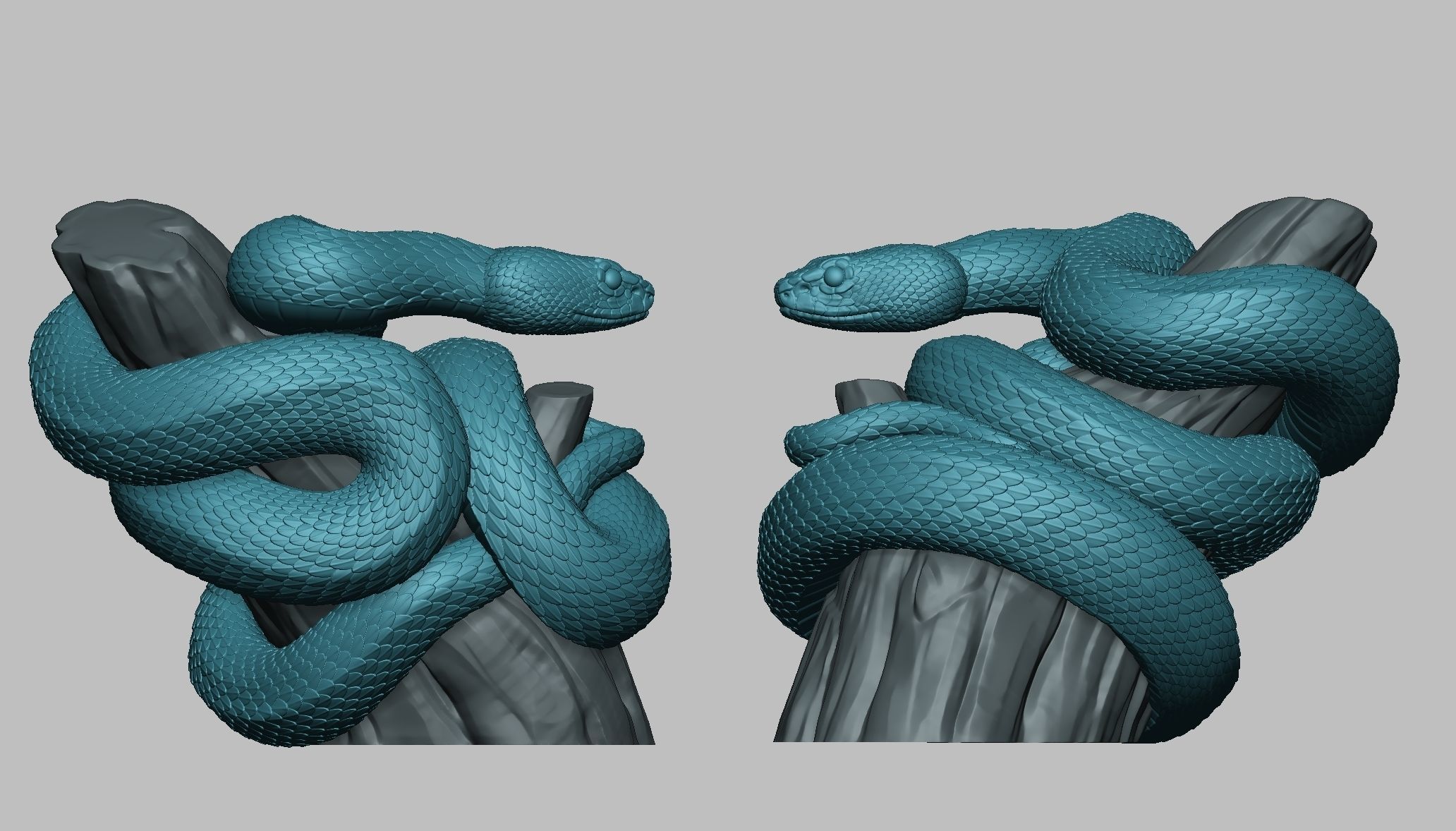Blue Snake 3D model 3D printable | CGTrader