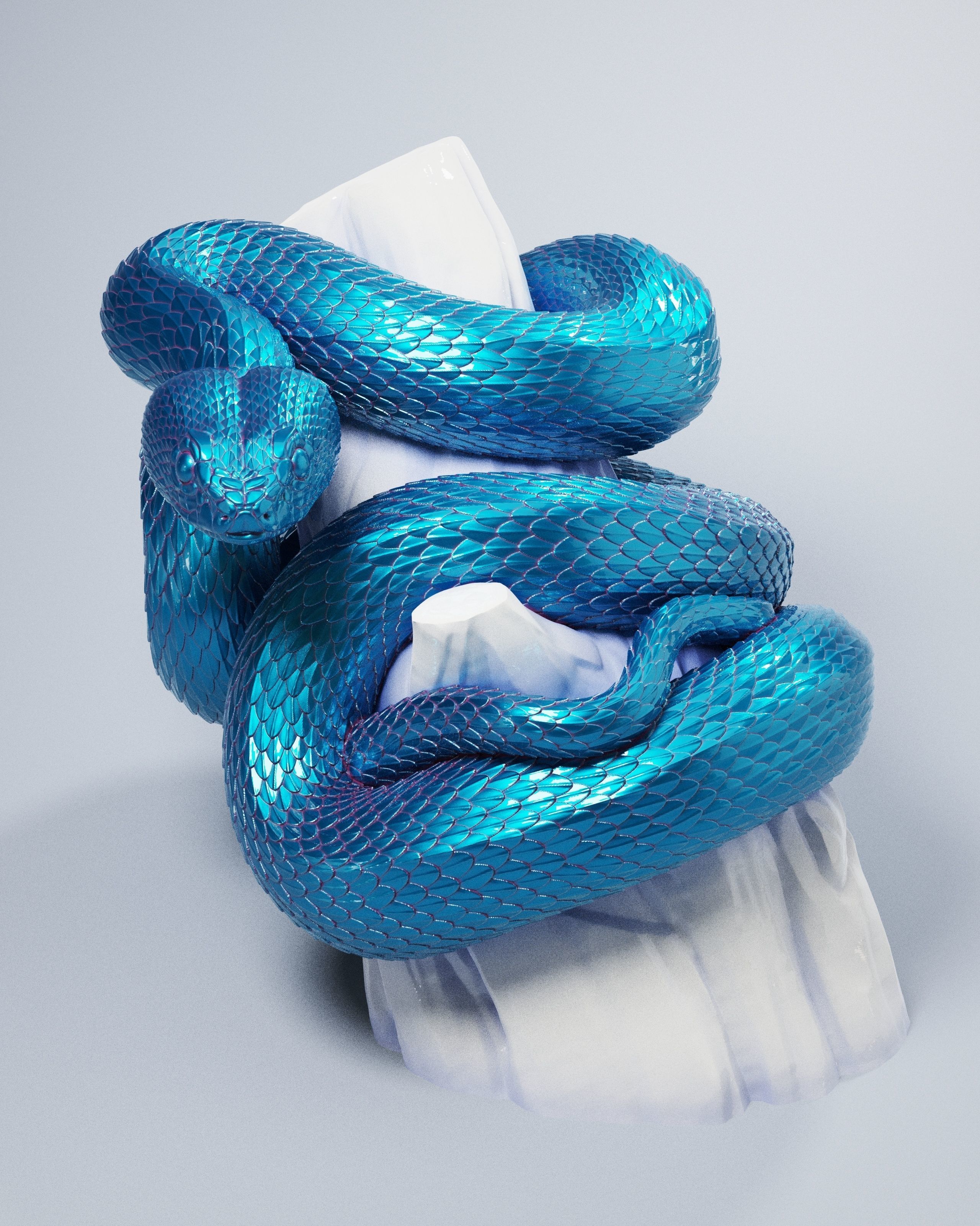 Blue Snake 3D model 3D printable | CGTrader