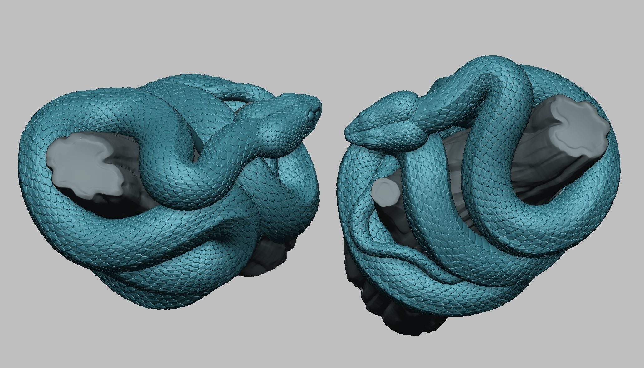 Blue Snake 3D model 3D printable | CGTrader