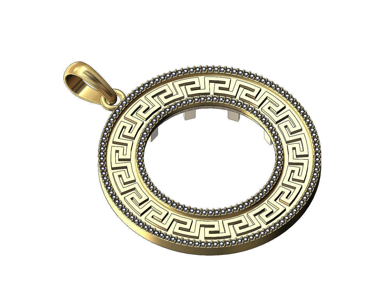 Diamond Mexican Centenario 37mm coin bezel pendant frame 3D model 3D ...