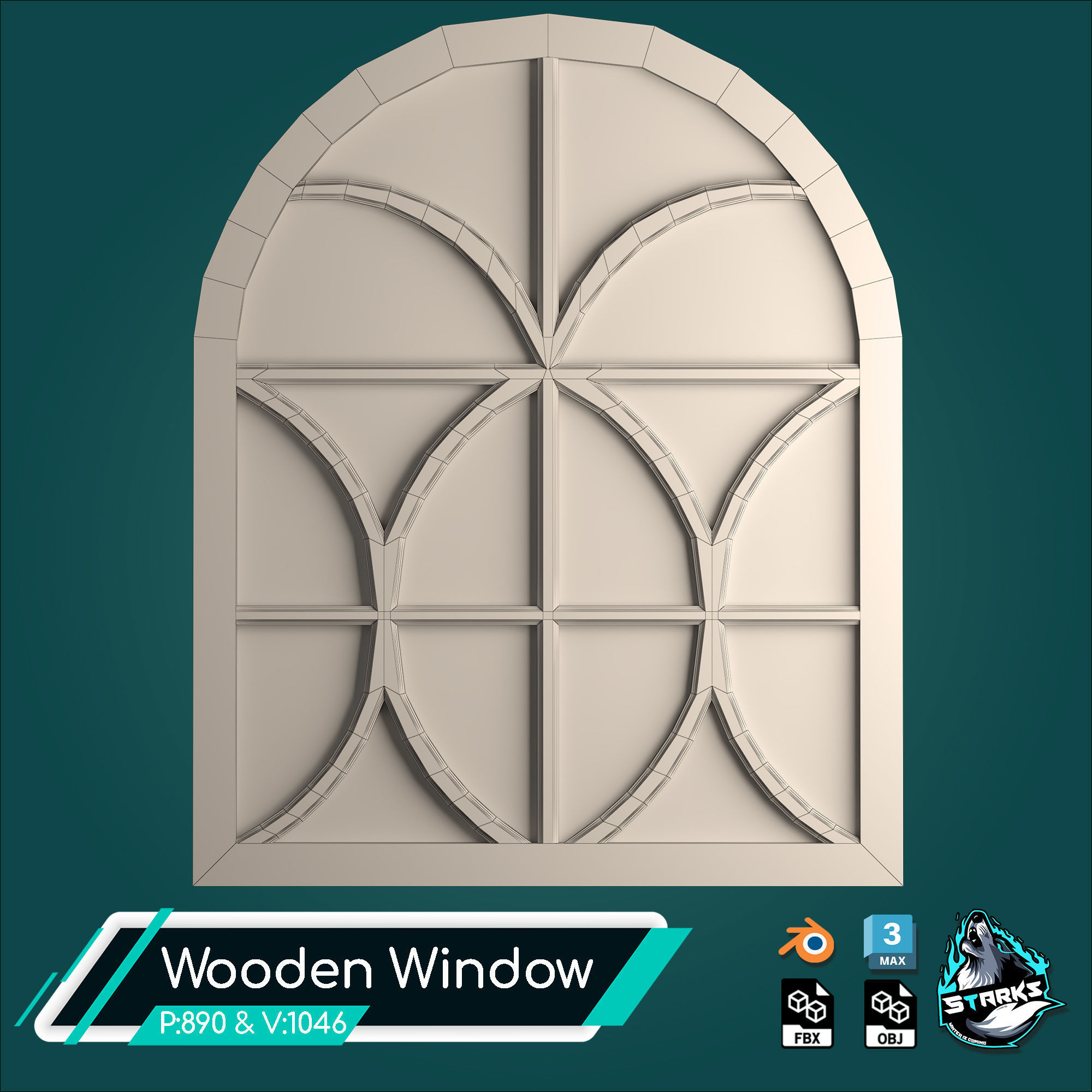 3D model Wooden Windows Pack VR / AR / low-poly | CGTrader