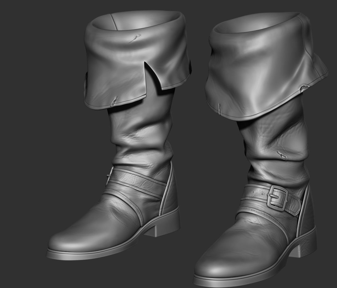 3D model leather pirate boot VR / AR / low-poly | CGTrader