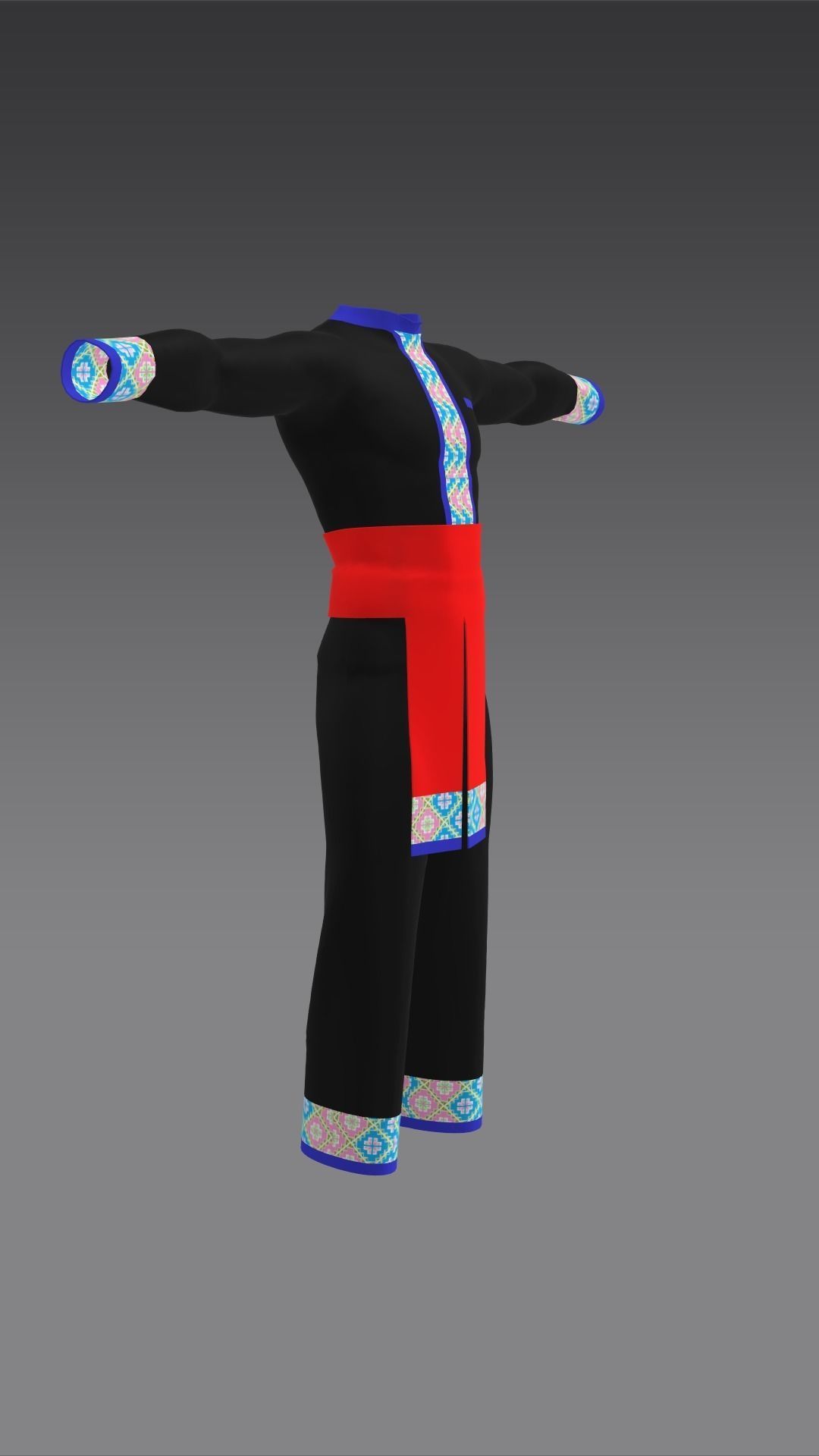 Hmong man traditional pants outfit 3d cartoon 3D model | CGTrader