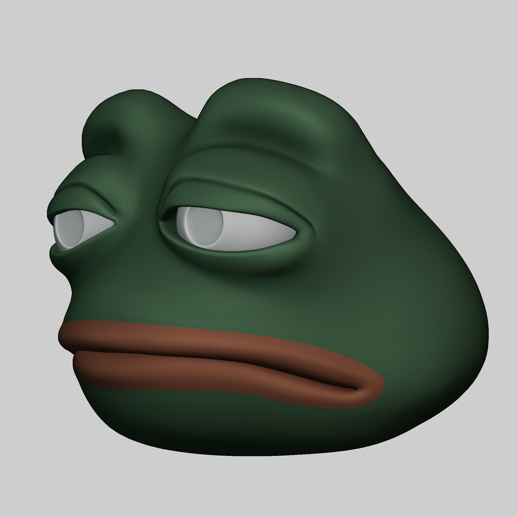 3D model Pepe the Frog - Sad Pepe Expression Head Model VR / AR / low ...