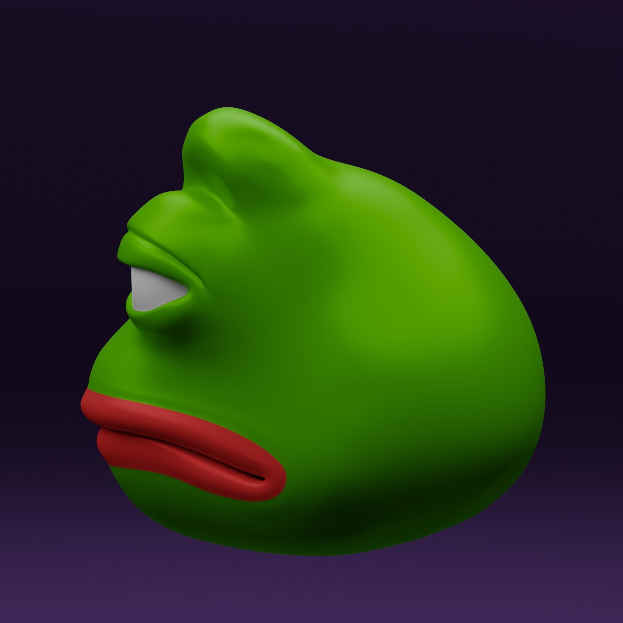 3D model Pepe the Frog - Sad Pepe Expression Head Model VR / AR / low ...