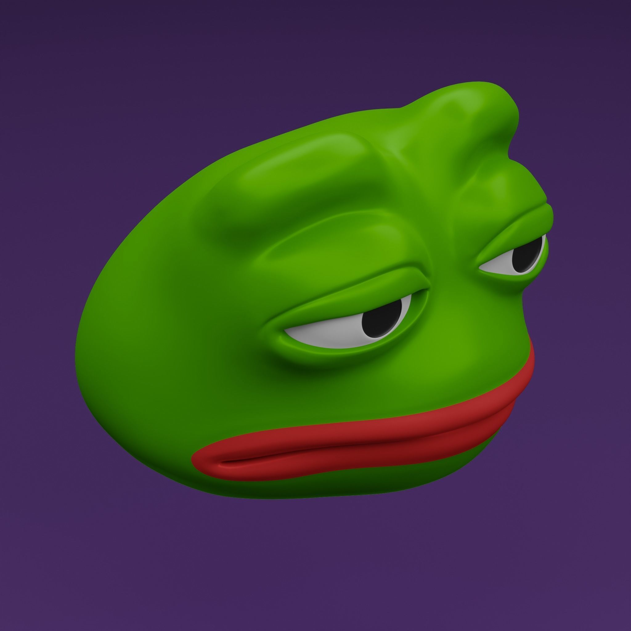 3D model Pepe the Frog - Sad Pepe Expression Head Model VR / AR / low ...