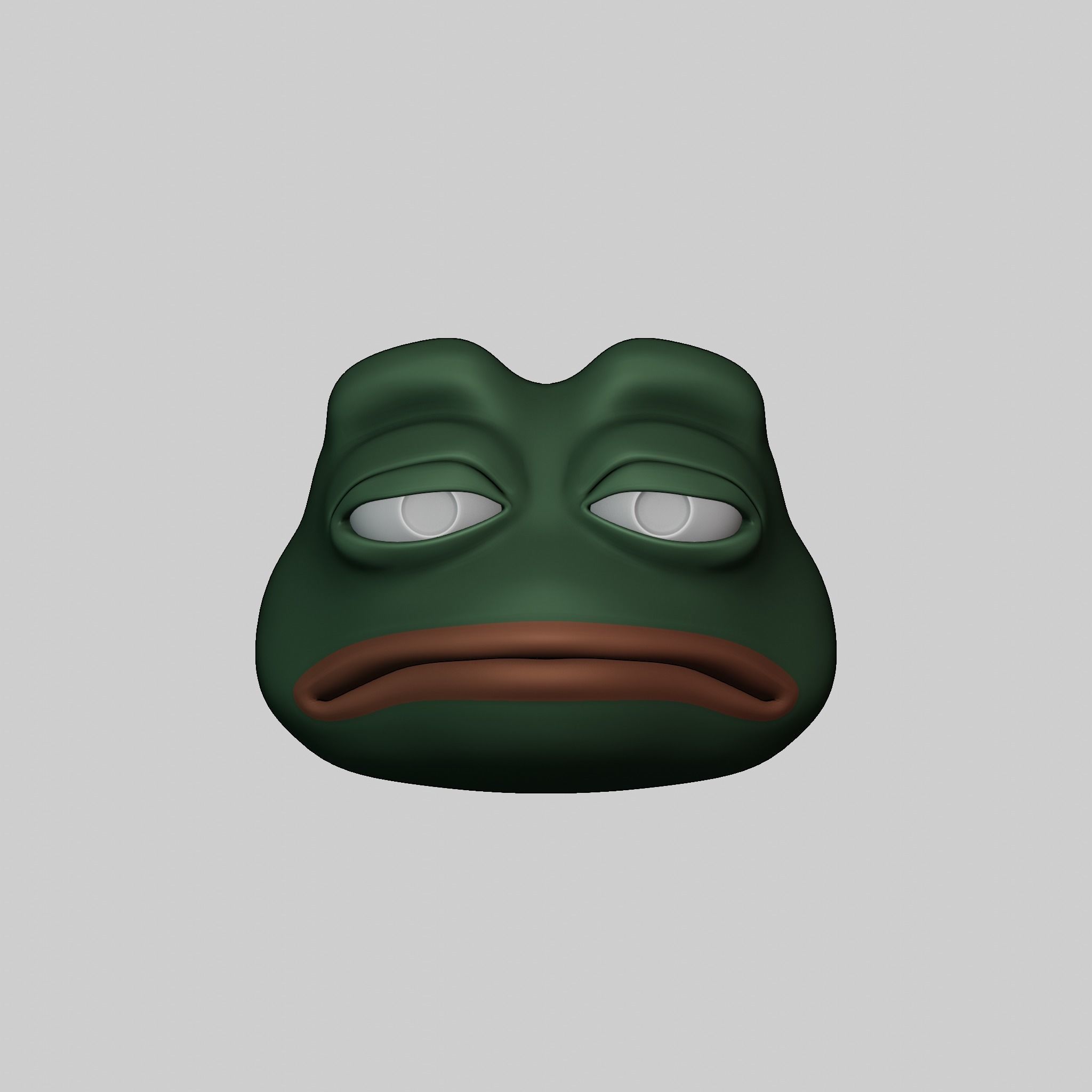 3D model Pepe the Frog - Sad Pepe Expression Head Model VR / AR / low ...