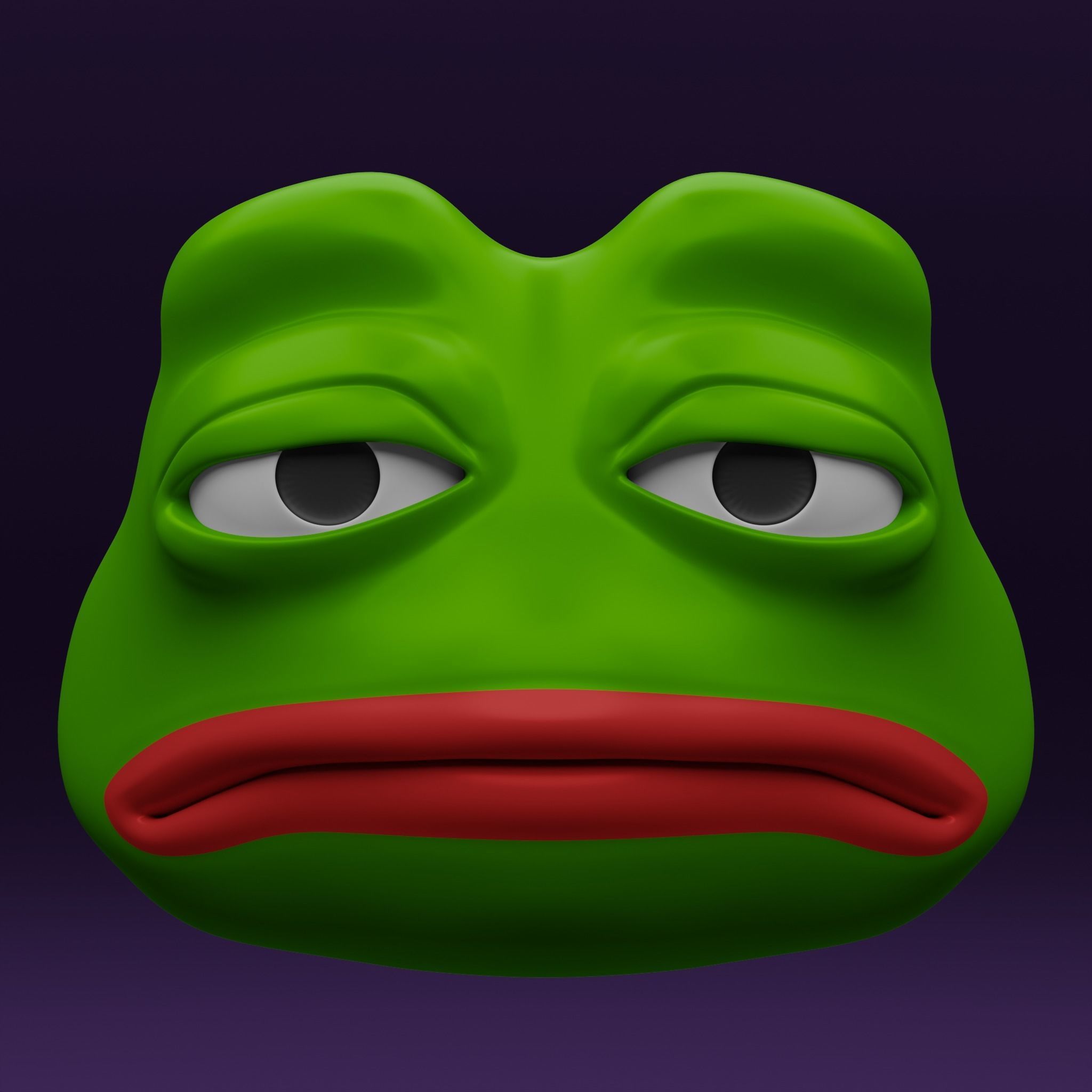 3D model Pepe the Frog - Sad Pepe Expression Head Model VR / AR / low ...