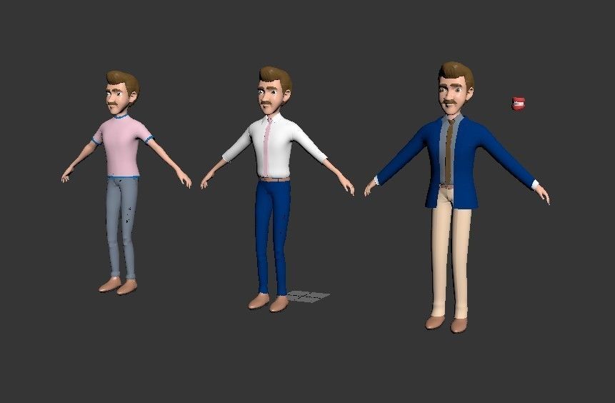 3D model Cartoon Men Rigged VR / AR / low-poly | CGTrader