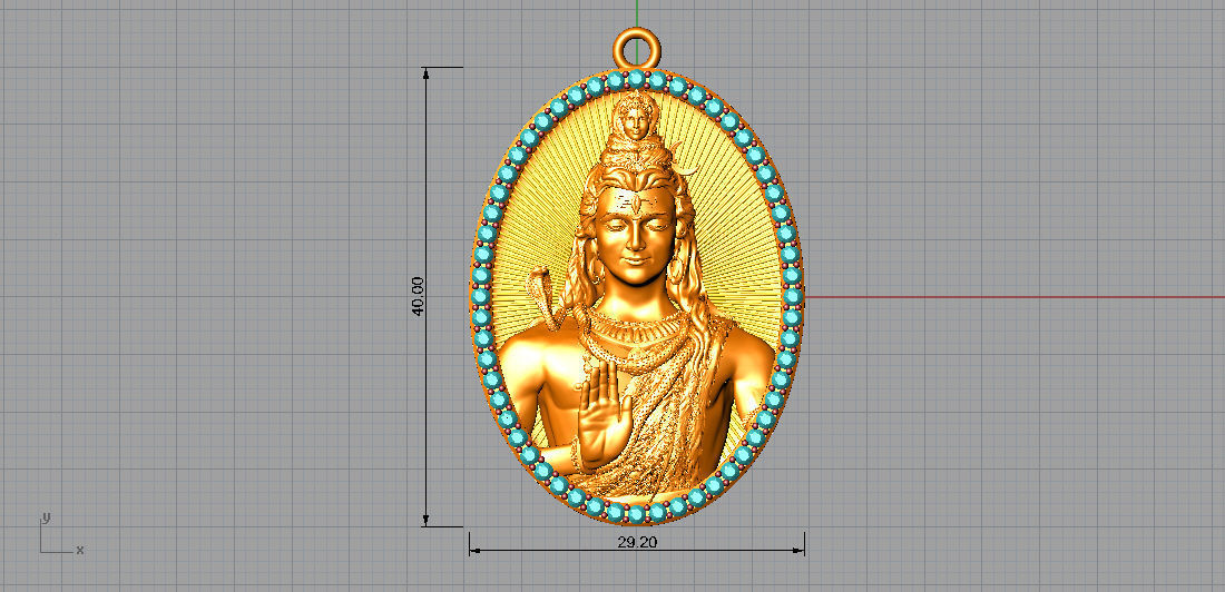 Shiv ji Pendant 3D model 3D printable | CGTrader