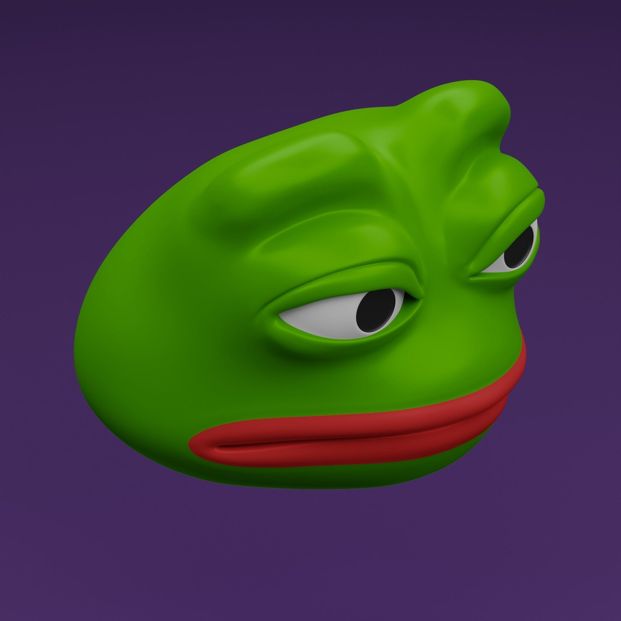 3D model Pepe the Frog - Angry Pepe Expression Head Model VR / AR / low ...