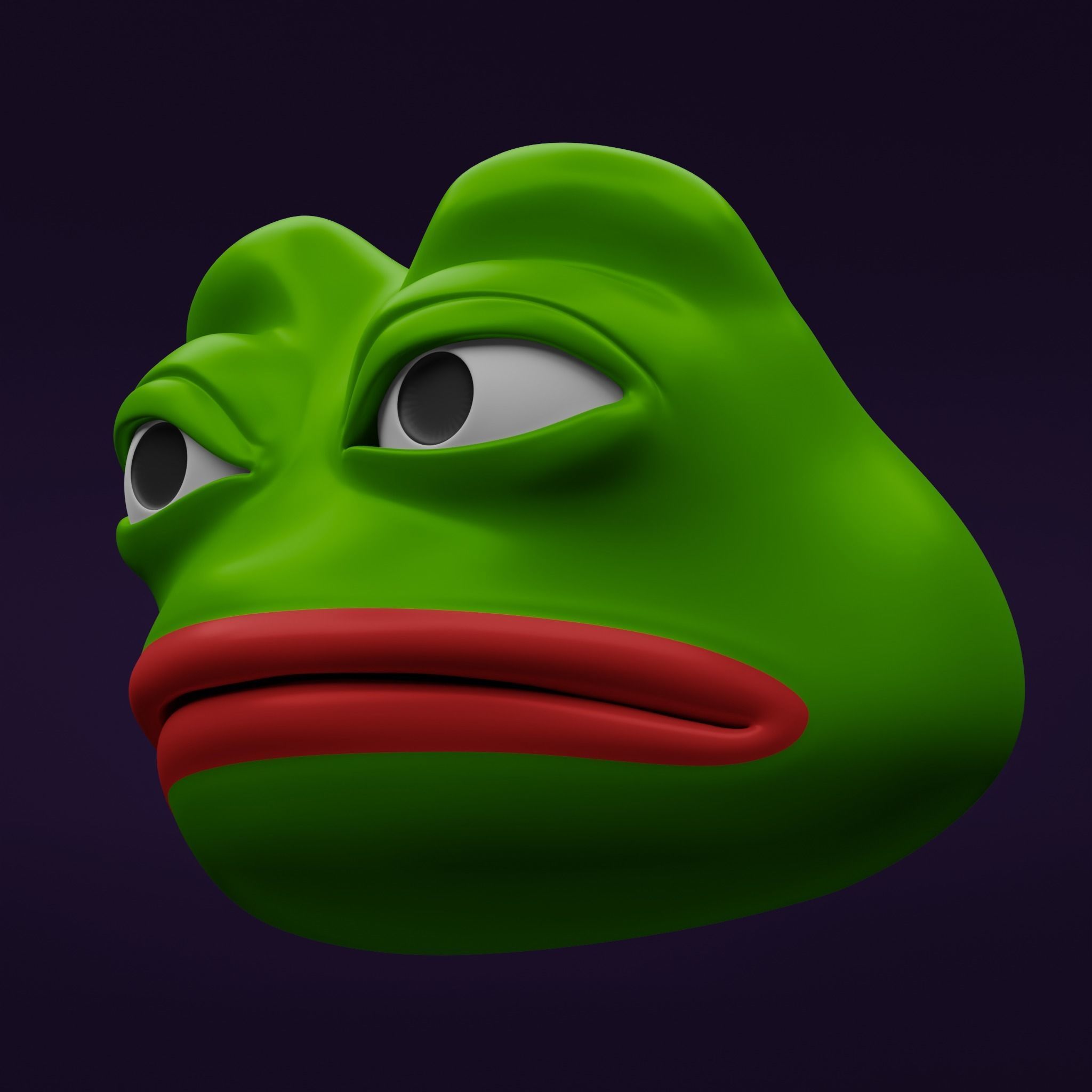 3D model Pepe the Frog - Angry Pepe Expression Head Model VR / AR / low ...